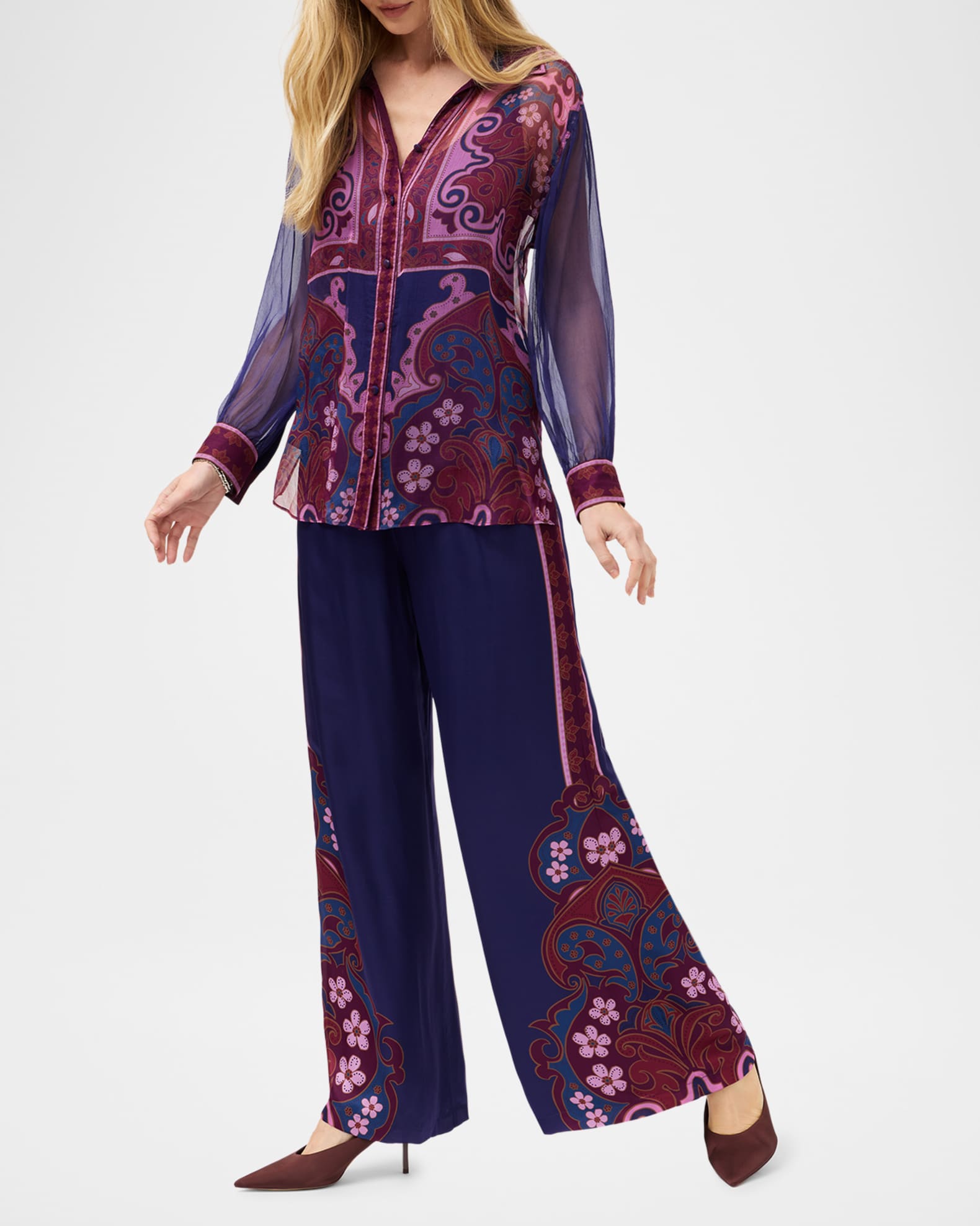 Johnny Was Frankie Easy Printed Drawstring Pants | Neiman Marcus