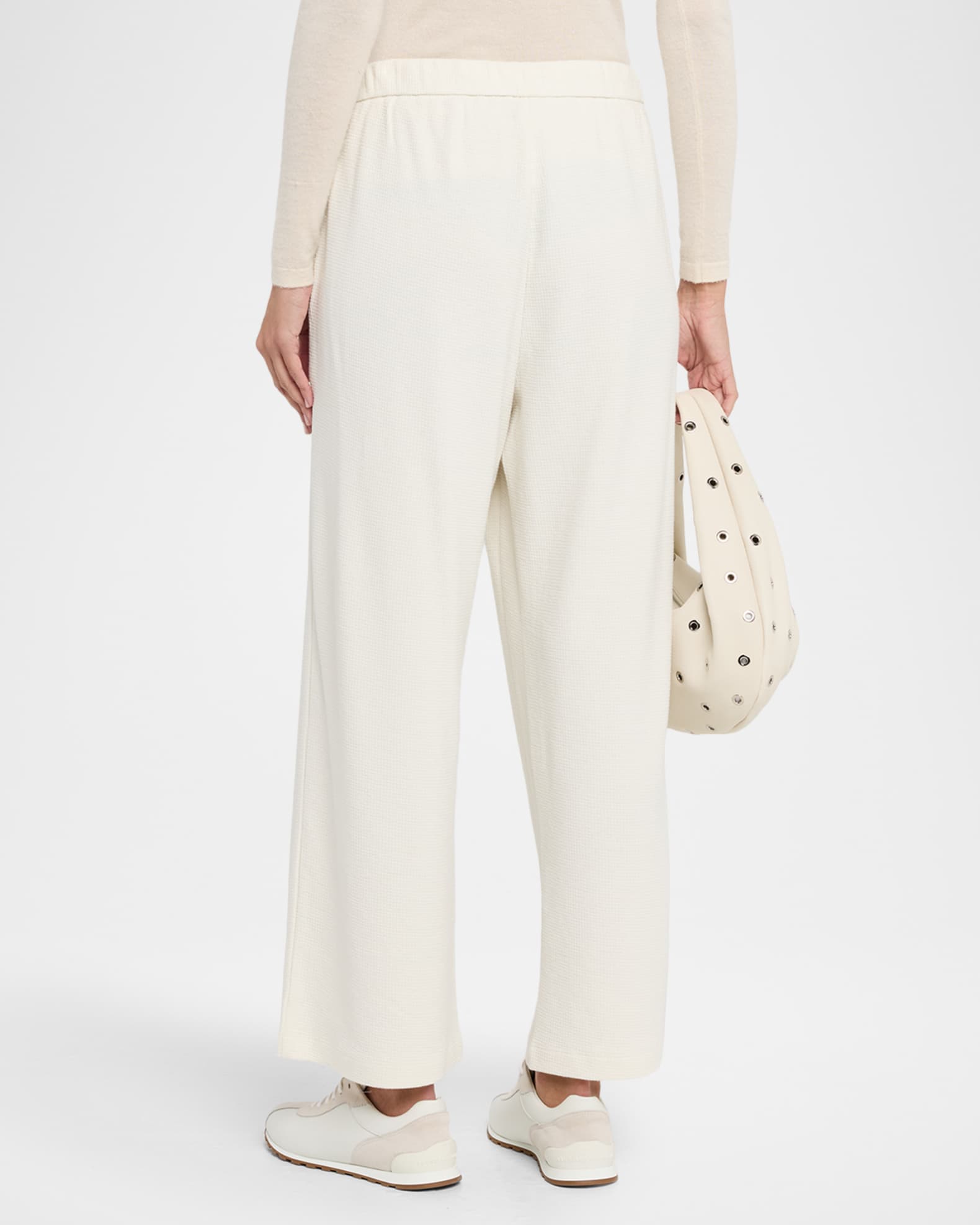 Eileen Fisher Straight-Leg Waffle Double Knit Pants | Neiman Marcus