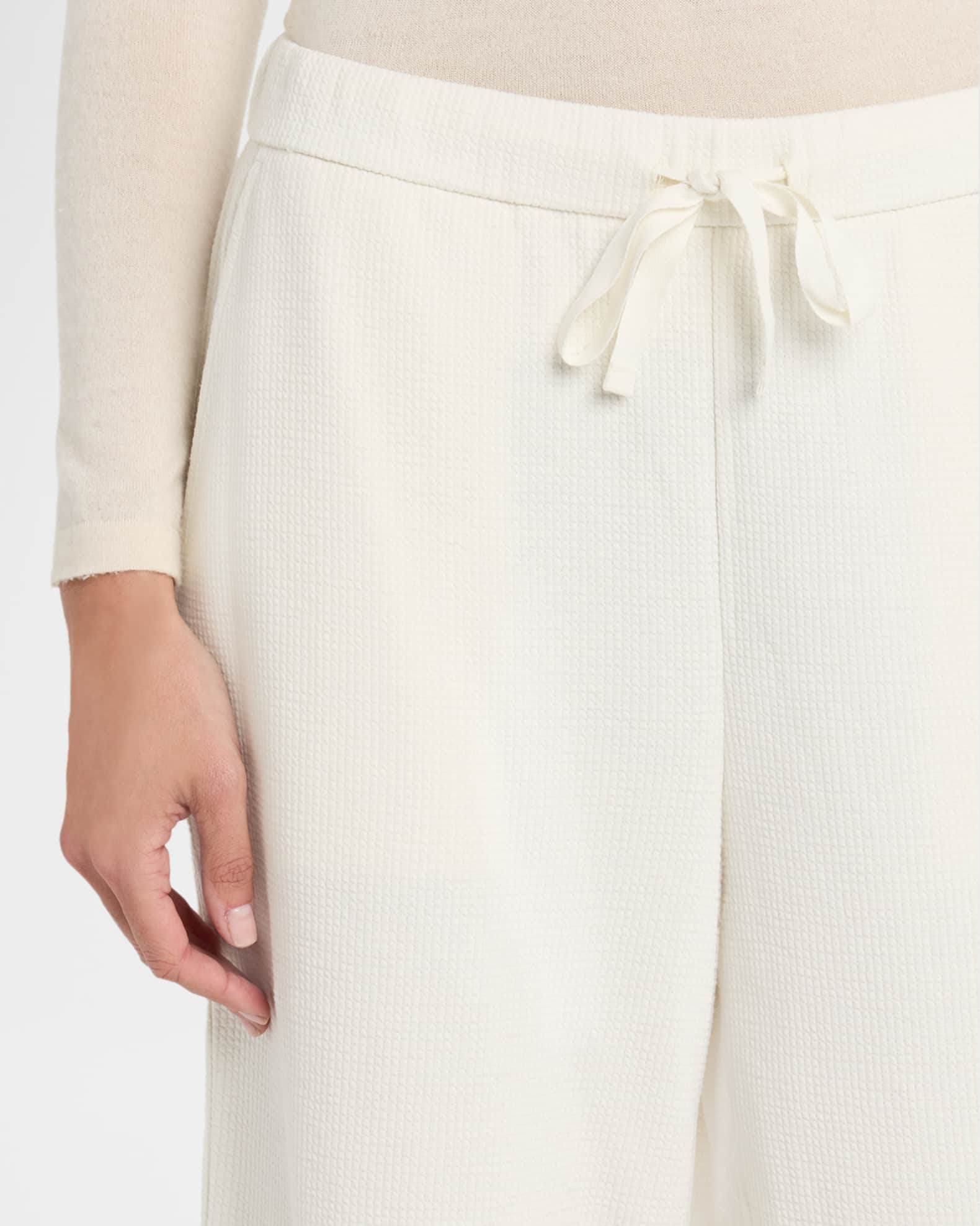 Eileen Fisher Straight-Leg Waffle Double Knit Pants | Neiman Marcus