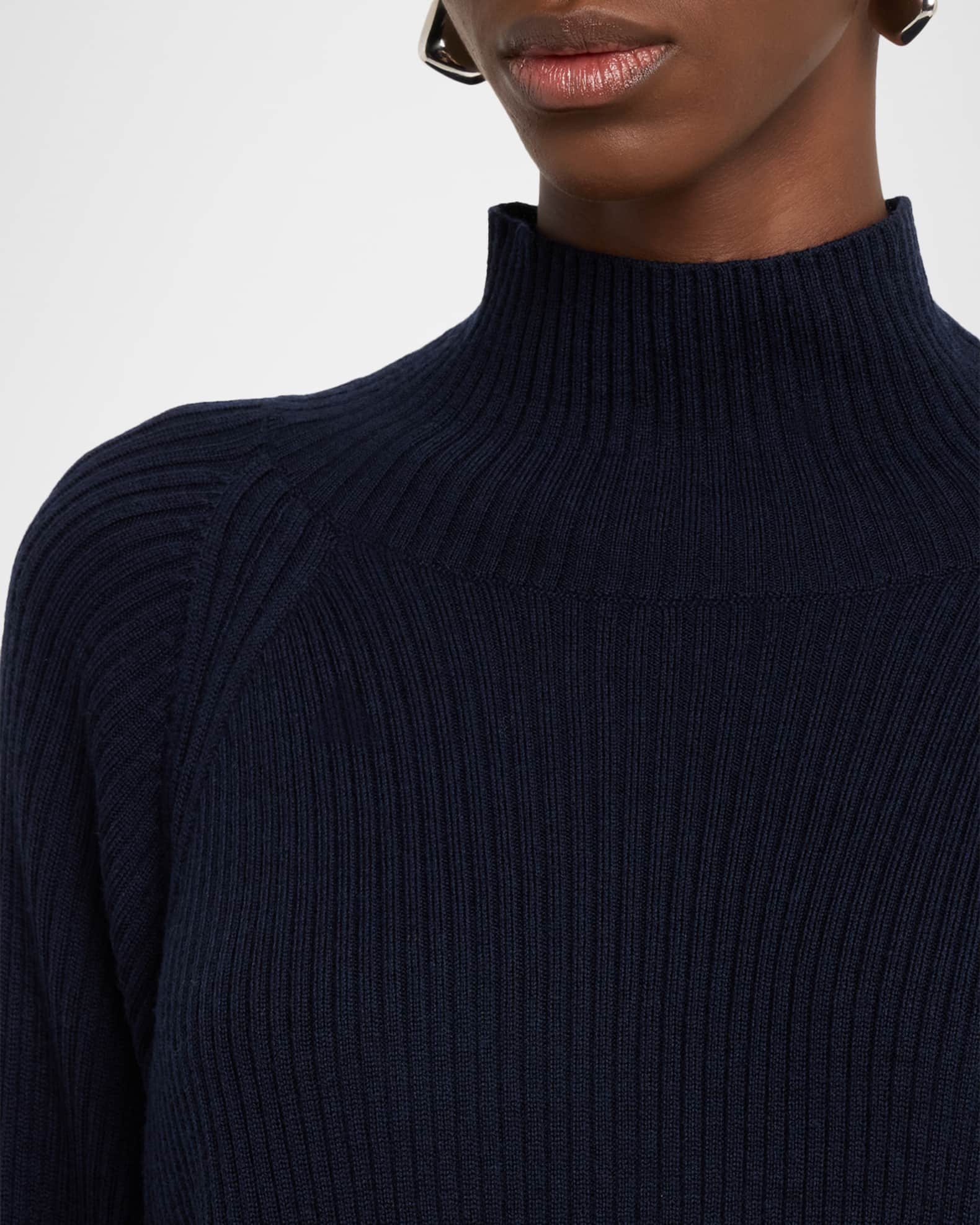 Eileen Fisher Ribbed Merino Wool Turtleneck Sweater | Neiman Marcus
