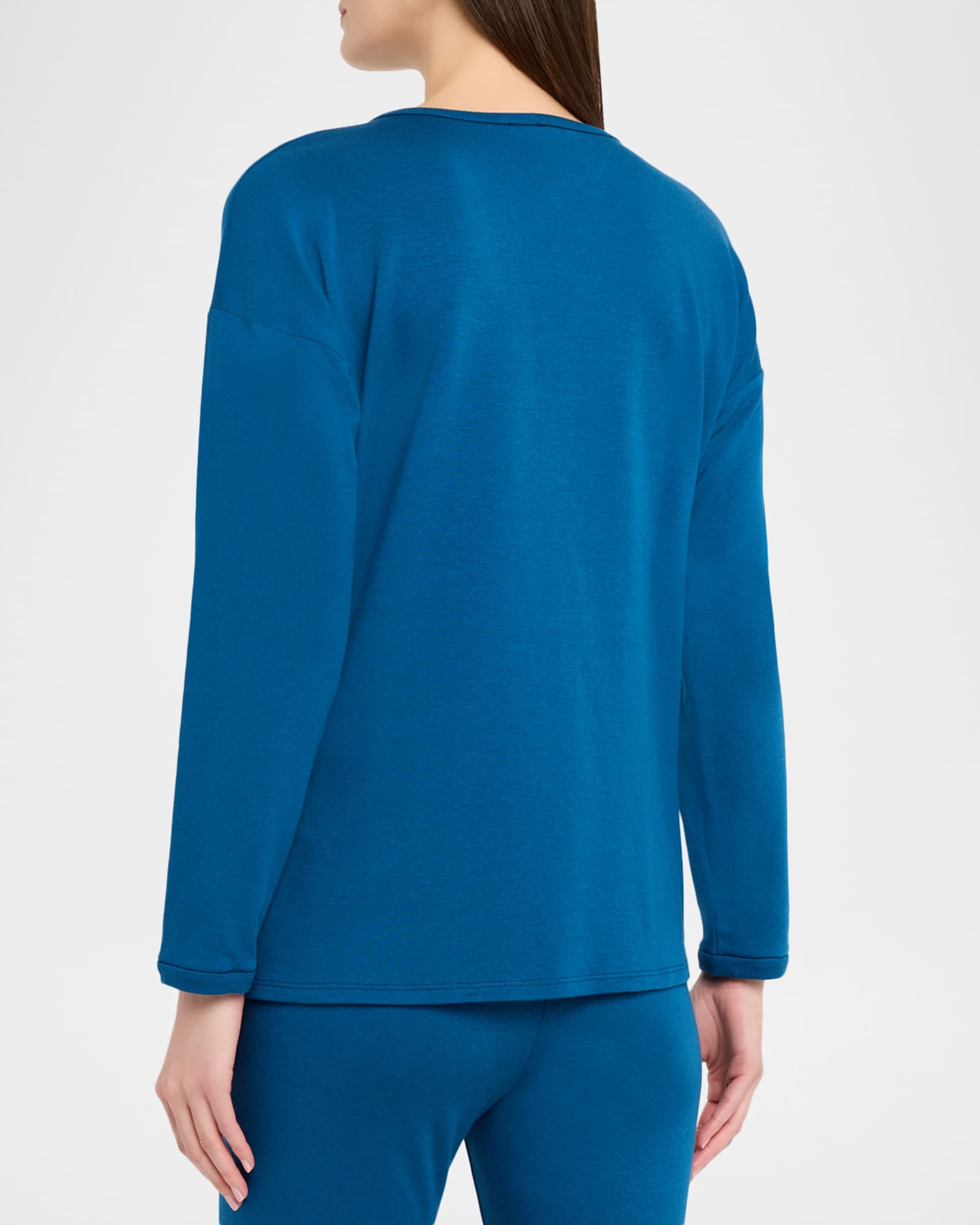 Eileen Fisher Cozy Brushed Terry Long-Sleeve Top | Neiman Marcus