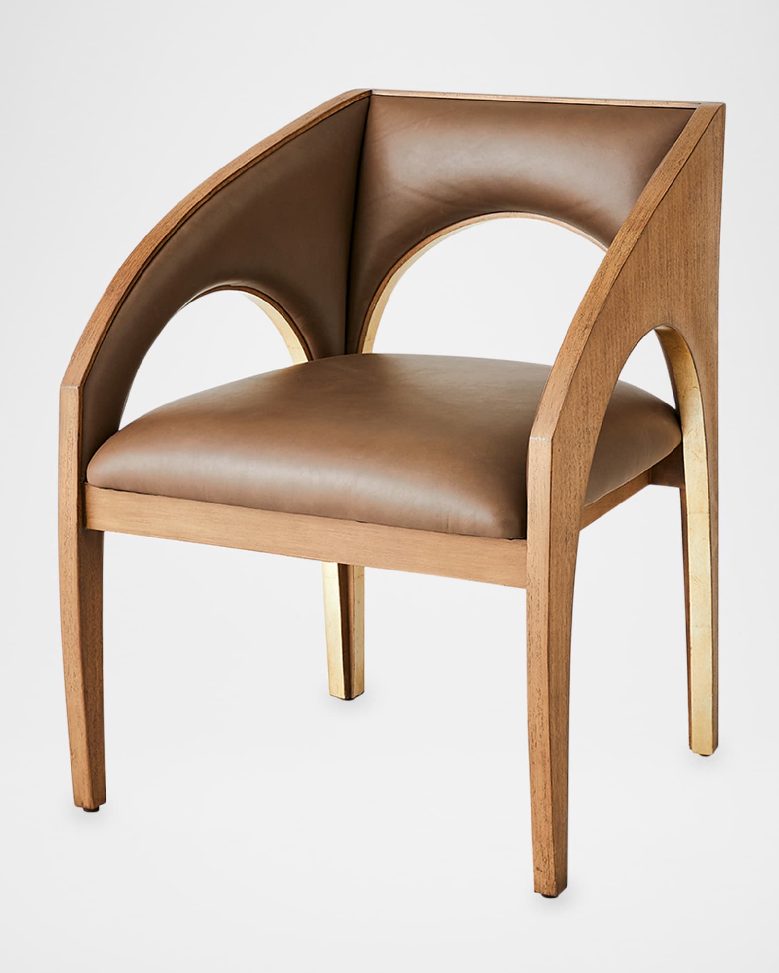 Global Views Arches Leather Dining Arm Chair | Neiman Marcus