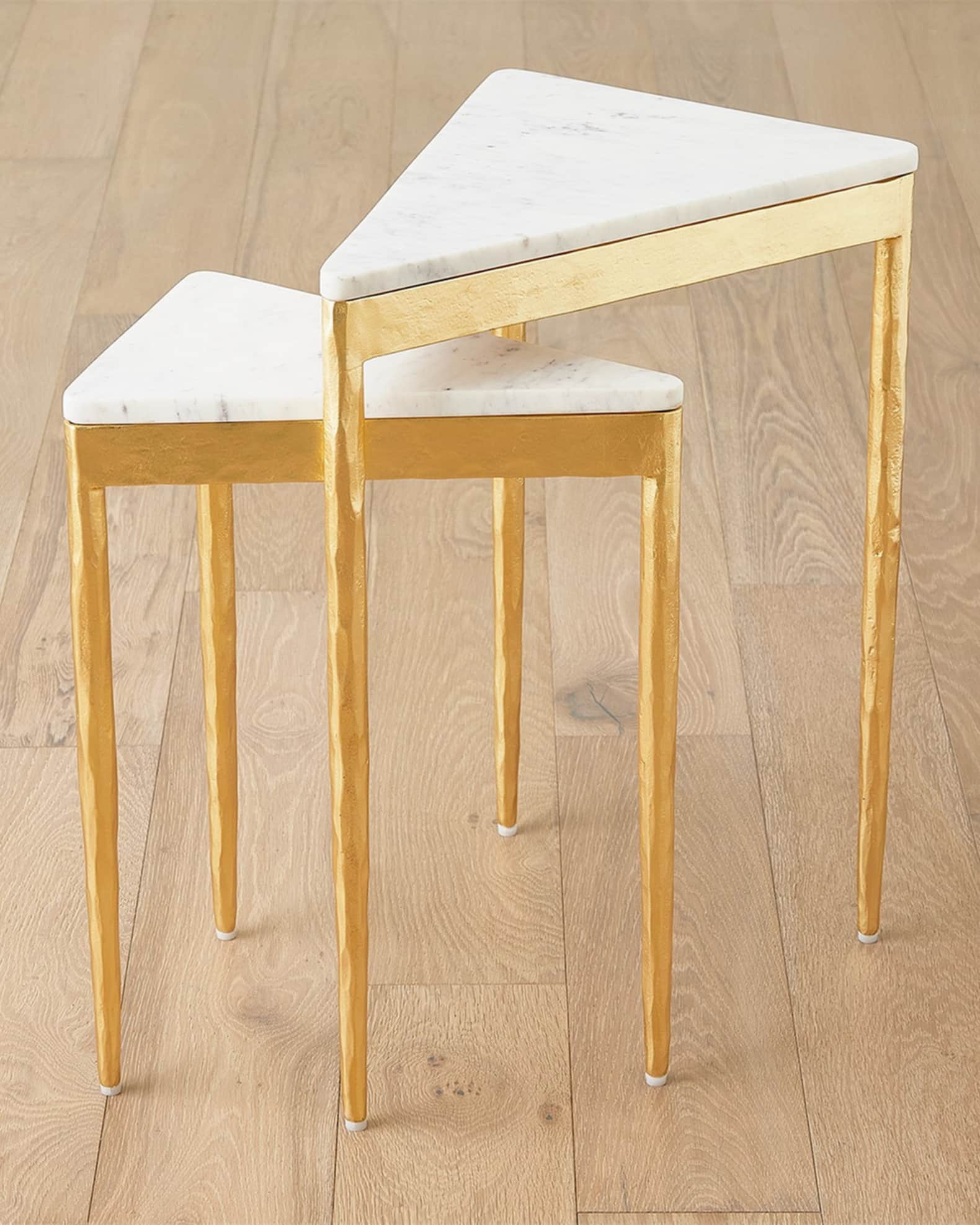 Global Views Triangular Gold Leaf Nesting Tables, Set of 2 | Neiman Marcus
