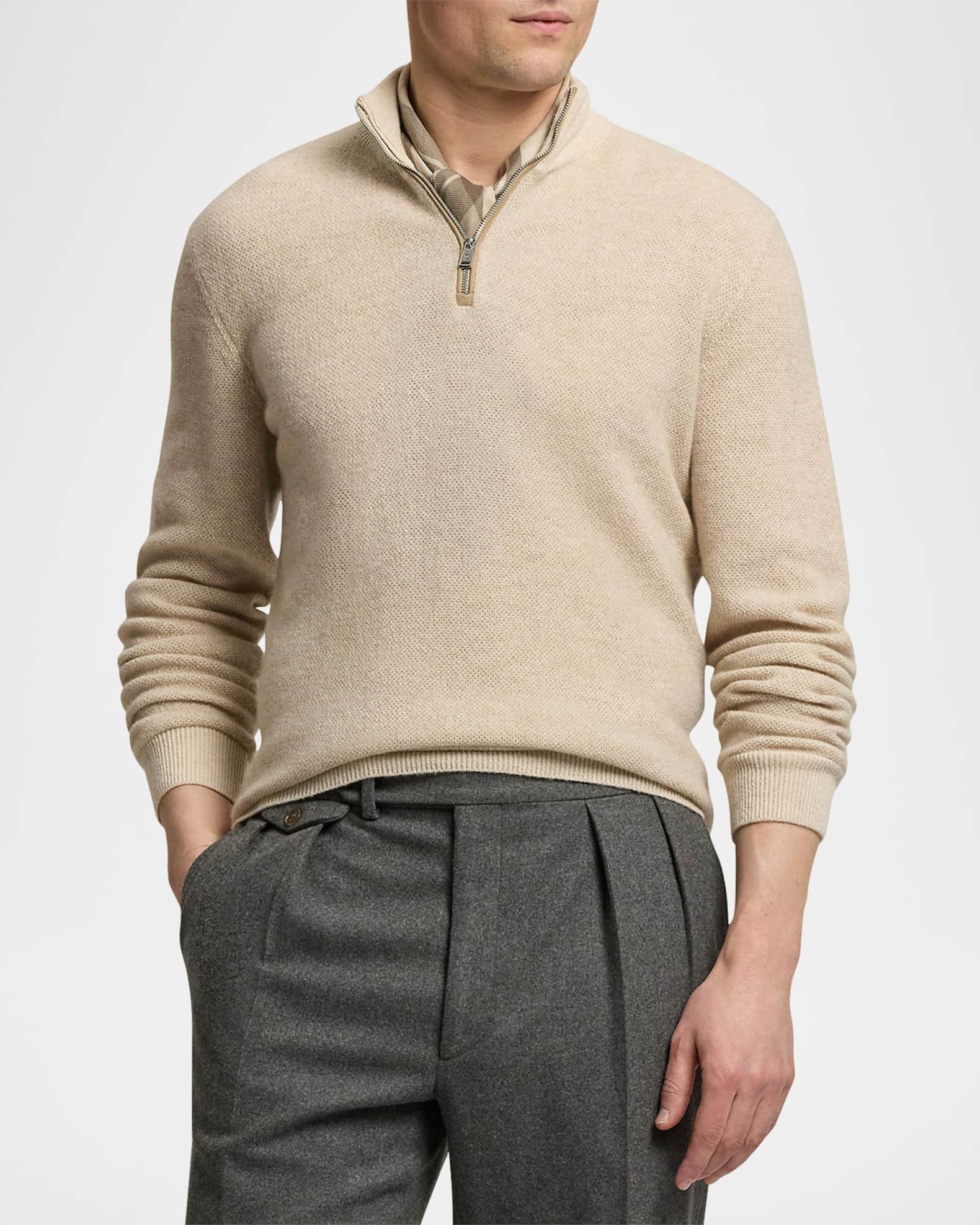 Ralph Lauren Purple Label Men's Cashmere Half-Zip Sweater | Neiman Marcus
