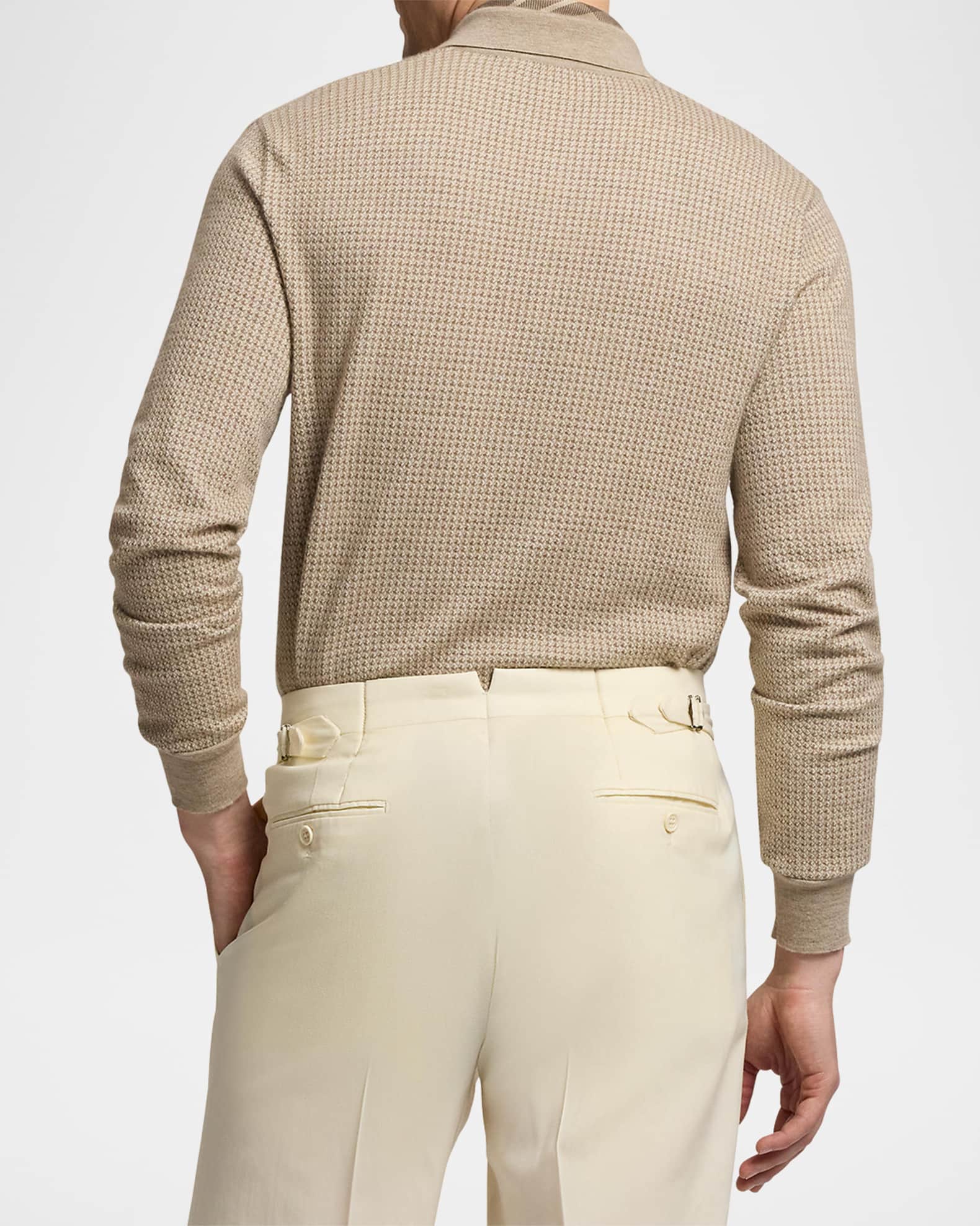 Ralph Lauren Purple Label Men's Cashmere Waffle Knit Polo Sweater ...