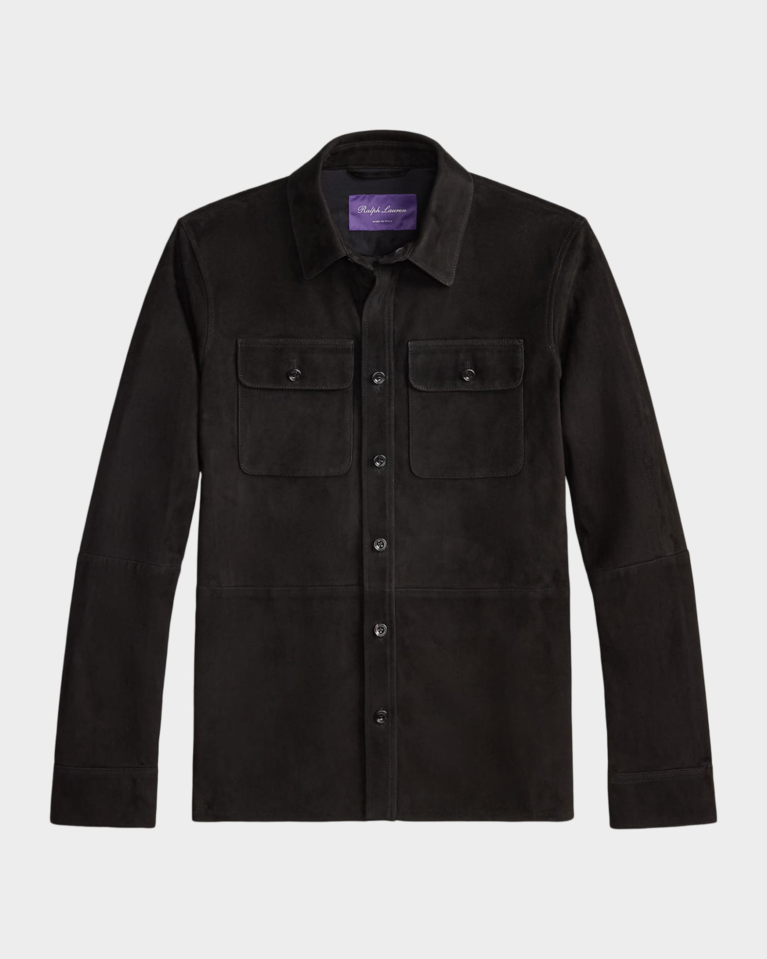 Ralph Lauren Purple Label Men's Barron Suede Flap-Pocket Overshirt ...