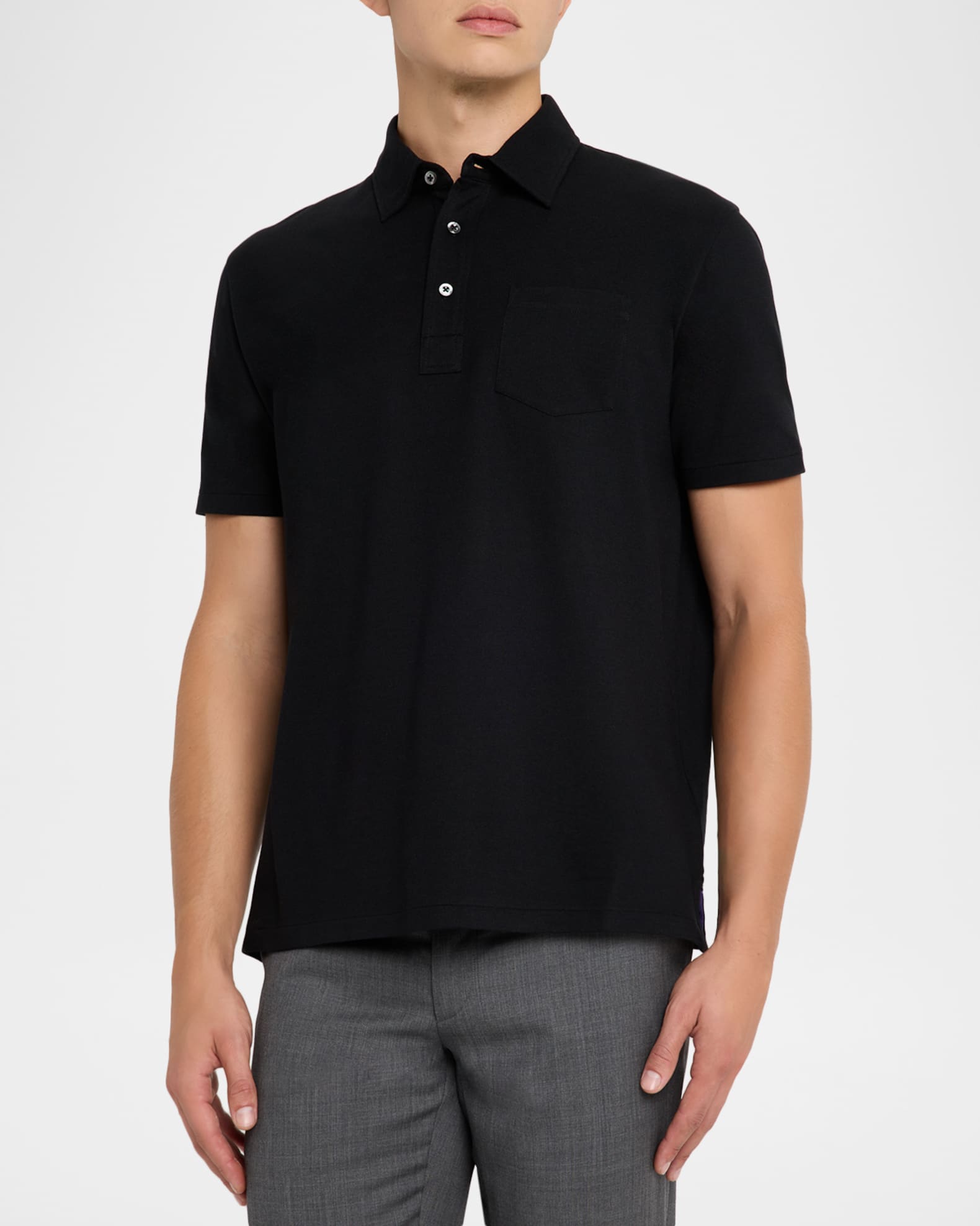 Cotton-Cashmere Piqué Polo Shirt | Neiman Marcus