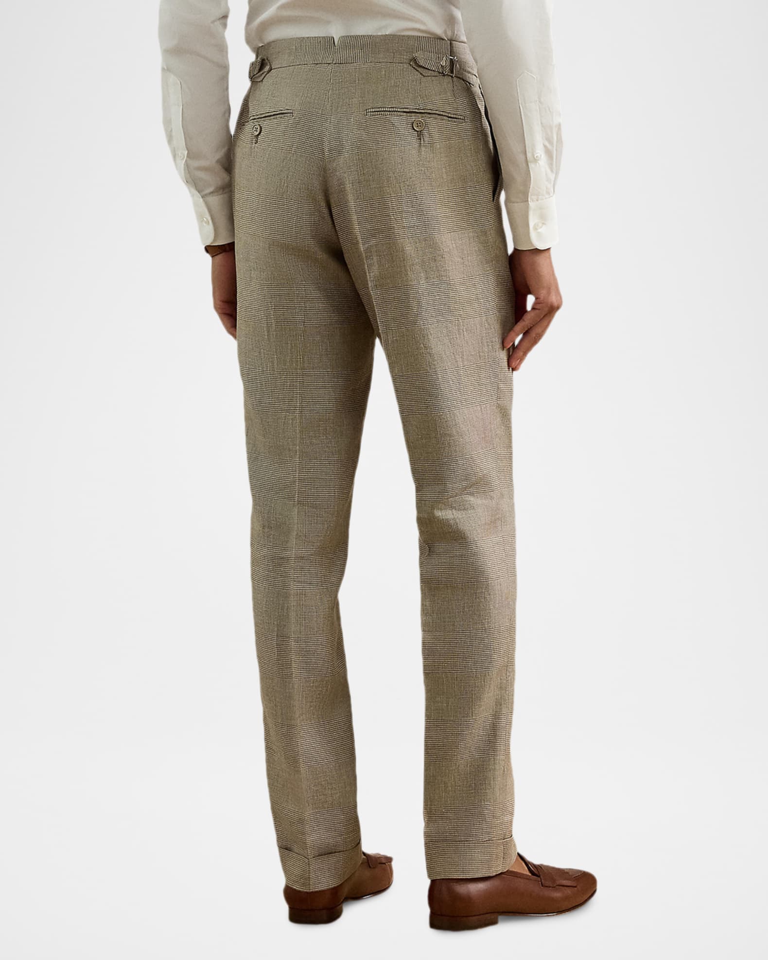 Ralph Lauren Purple Label Men's Glen Plaid Flat-Front Trousers | Neiman ...