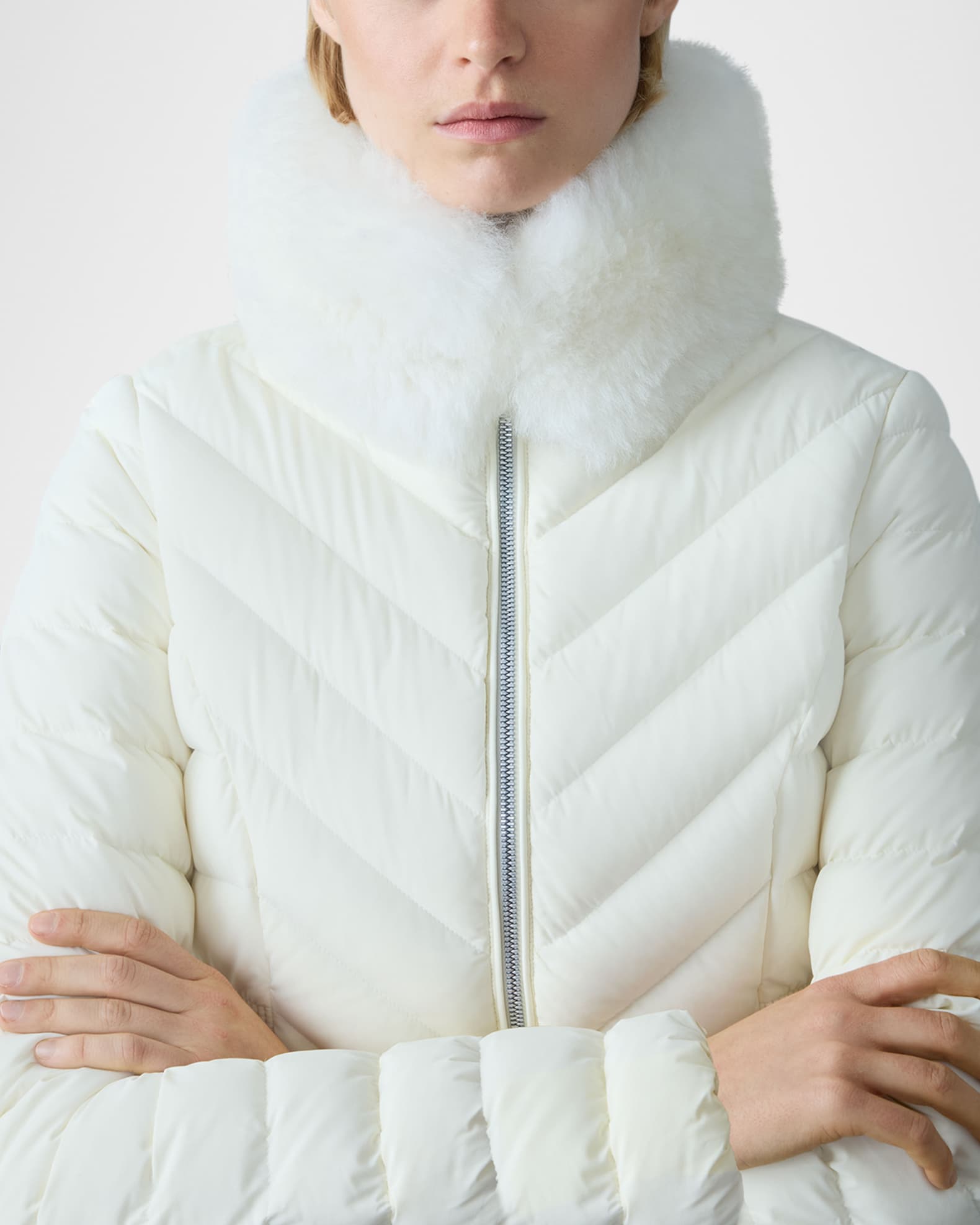 Mackage Lyris Quilted Down Coat with Detachable Shearling Trim | Neiman ...