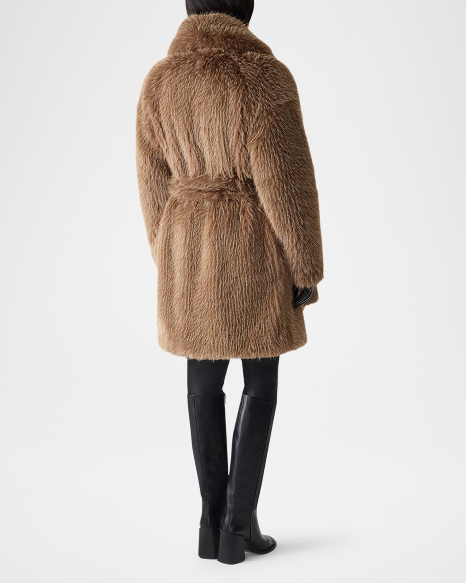 Mackage Kacela Faux-Fur Wrap Coat | Neiman Marcus