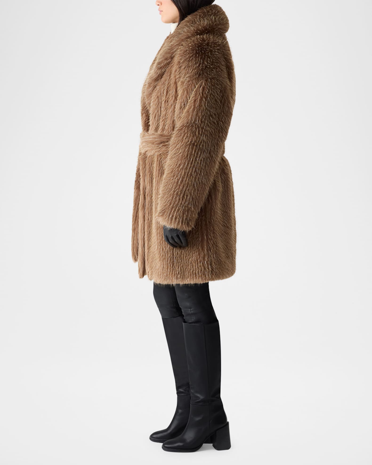 Mackage Kacela Faux-Fur Wrap Coat | Neiman Marcus