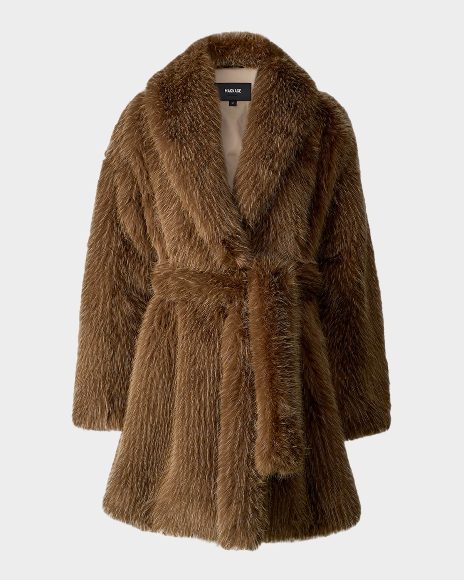 Mackage Kacela Faux-Fur Wrap Coat | Neiman Marcus