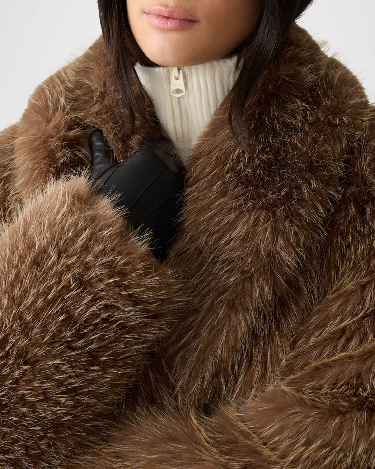 Mackage Kacela Faux-Fur Wrap Coat | Neiman Marcus
