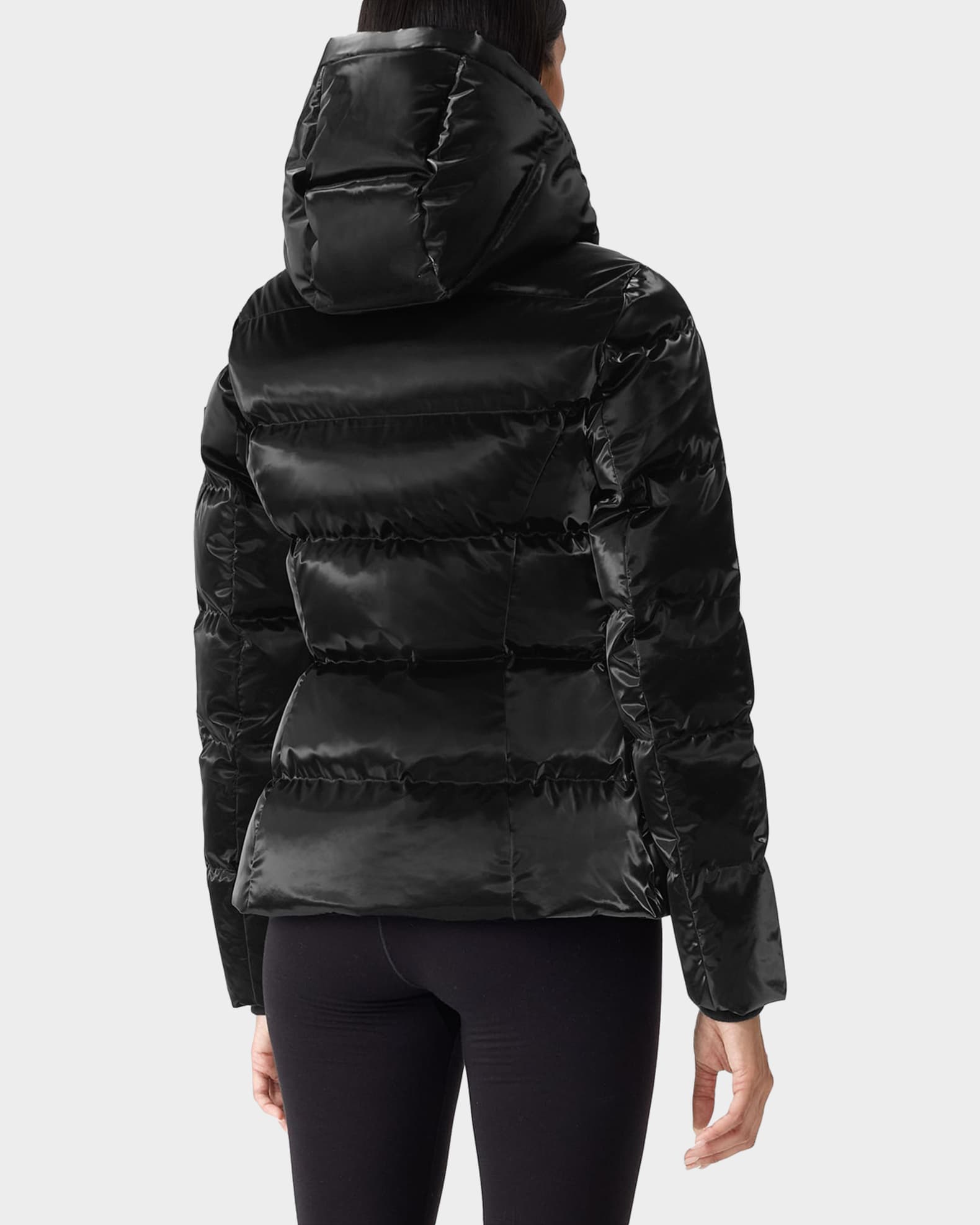 Mackage Madalyn-Glo Glossy Down Jacket with Removable Hood | Neiman Marcus