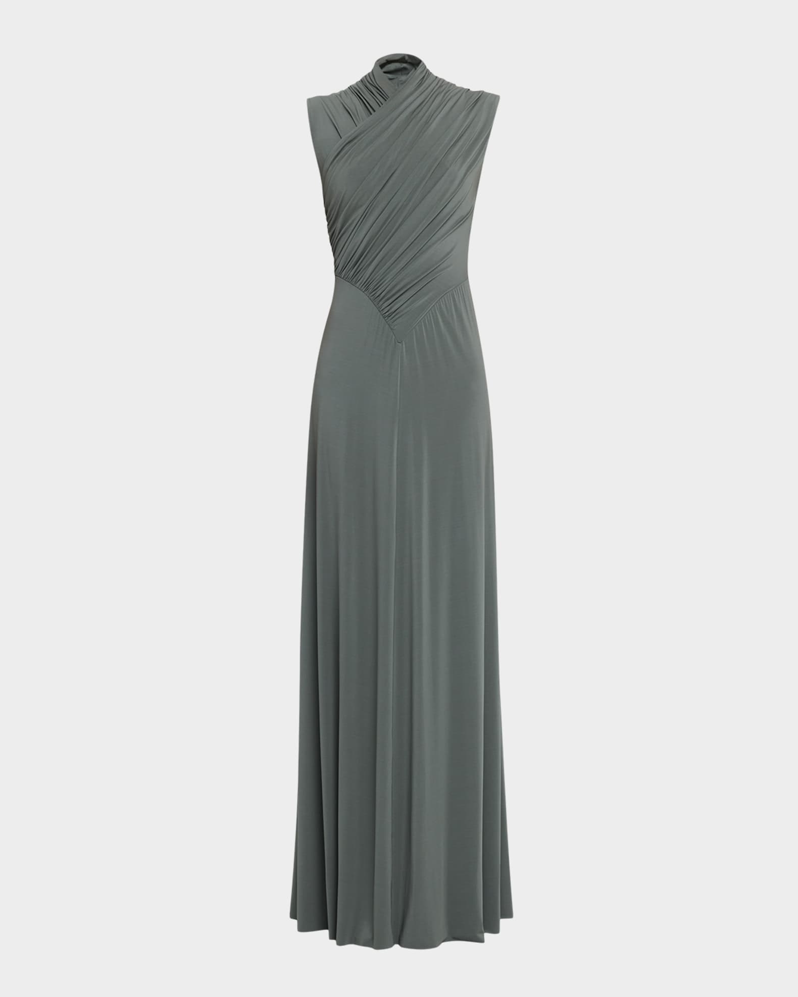 Alberta Ferretti Gathered Surplice Jersey Knit Maxi Dress | Neiman Marcus