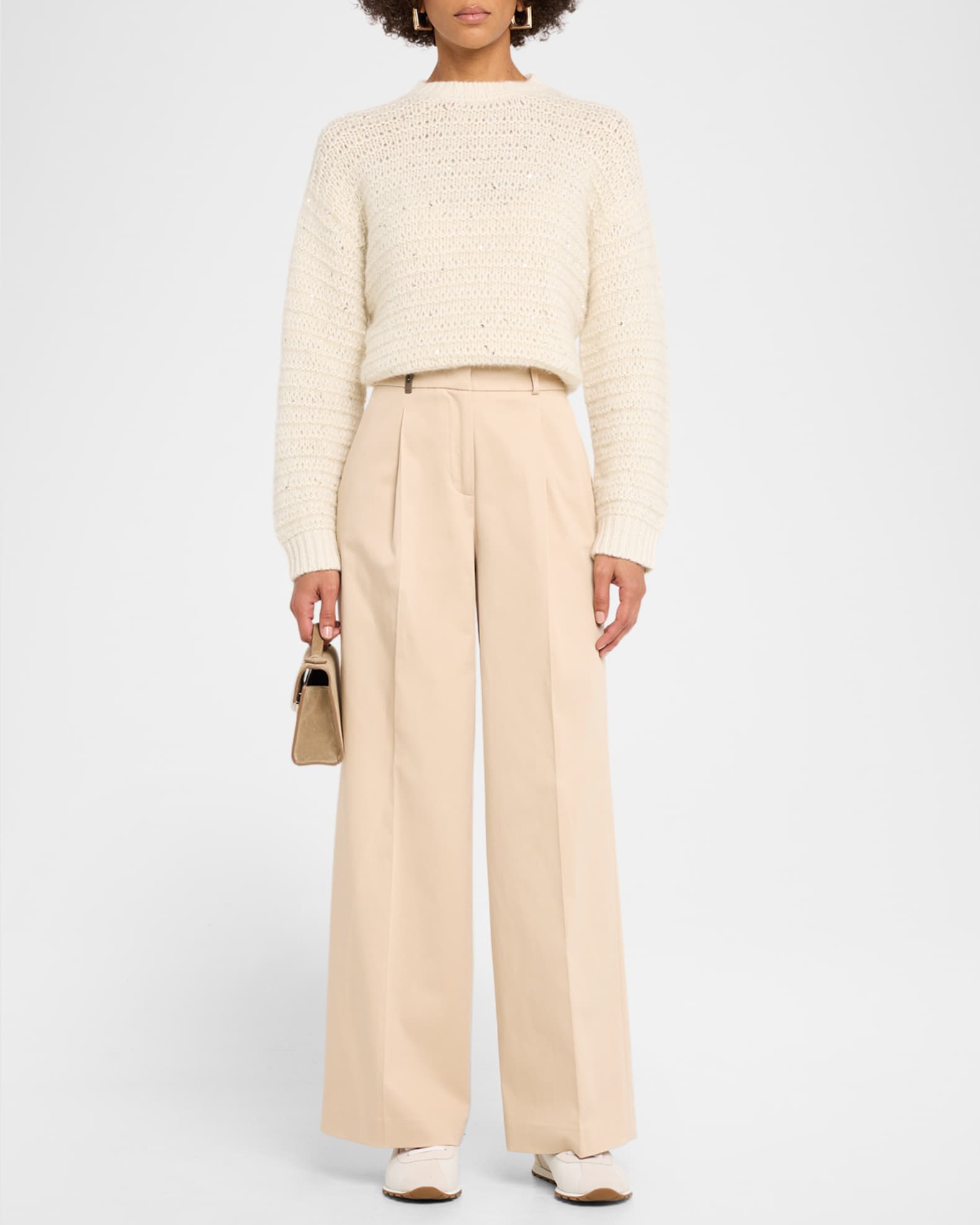 Peserico Wide-Leg Trousers | Neiman Marcus