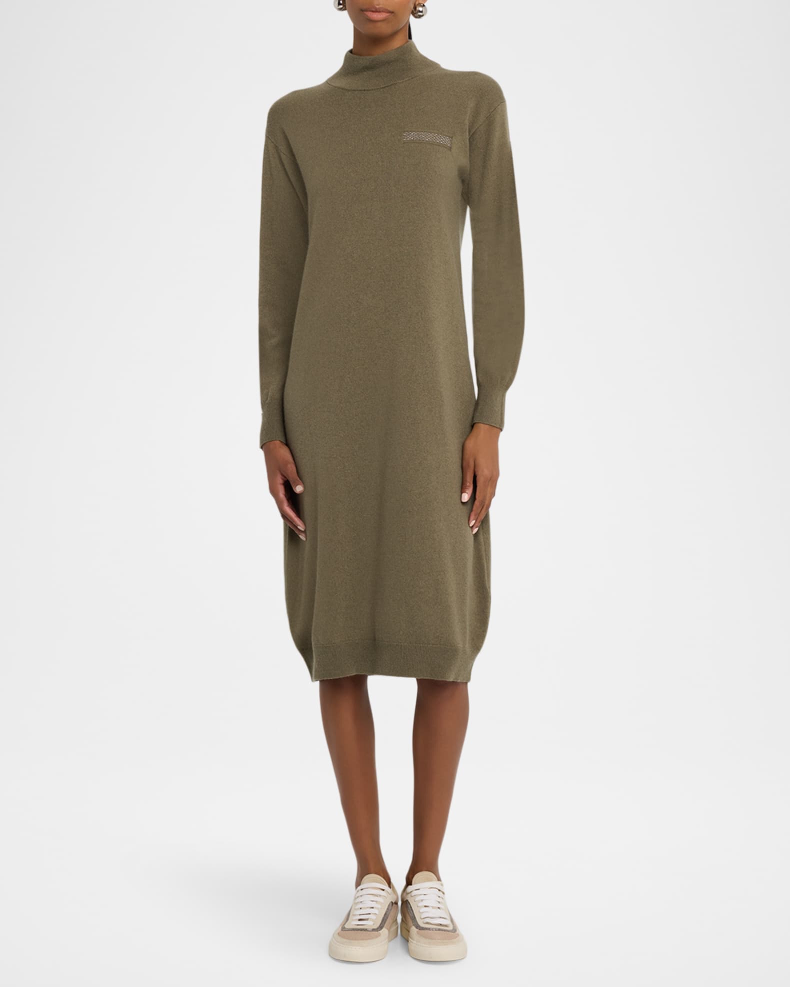 Peserico Cashmere, Silk and Wool Knit Midi Dress | Neiman Marcus