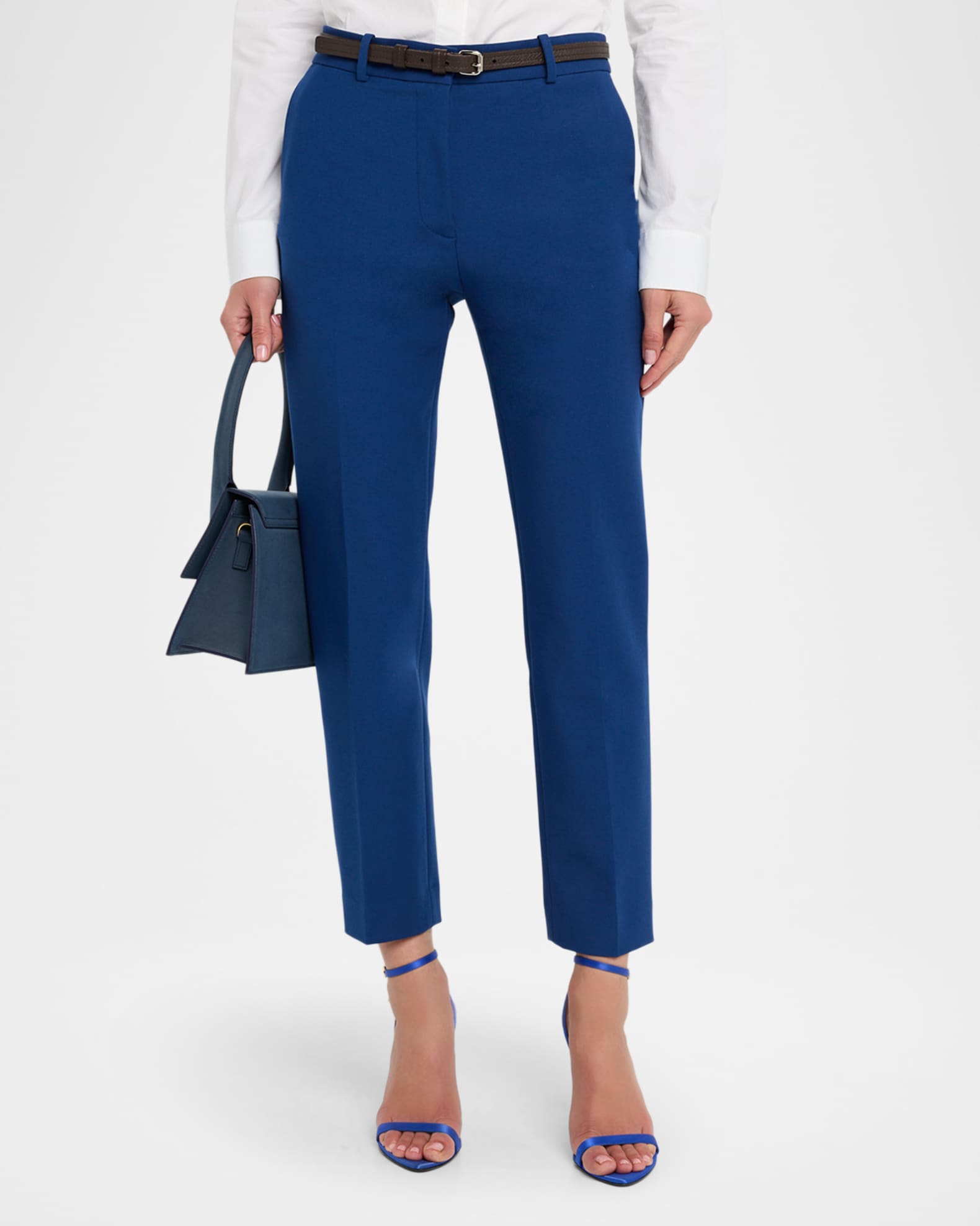 Joseph Coleman Cropped Bi-Stretch Toile Pants | Neiman Marcus