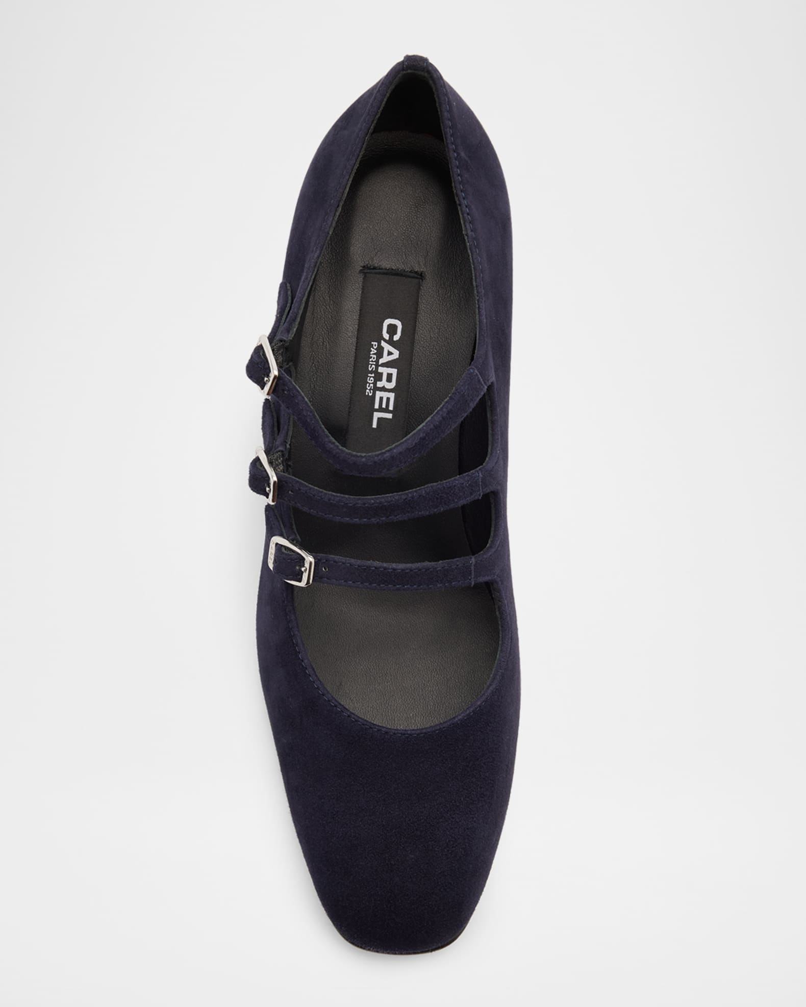 CAREL Kina Suede 3-Strap Mary Jane Pumps | Neiman Marcus