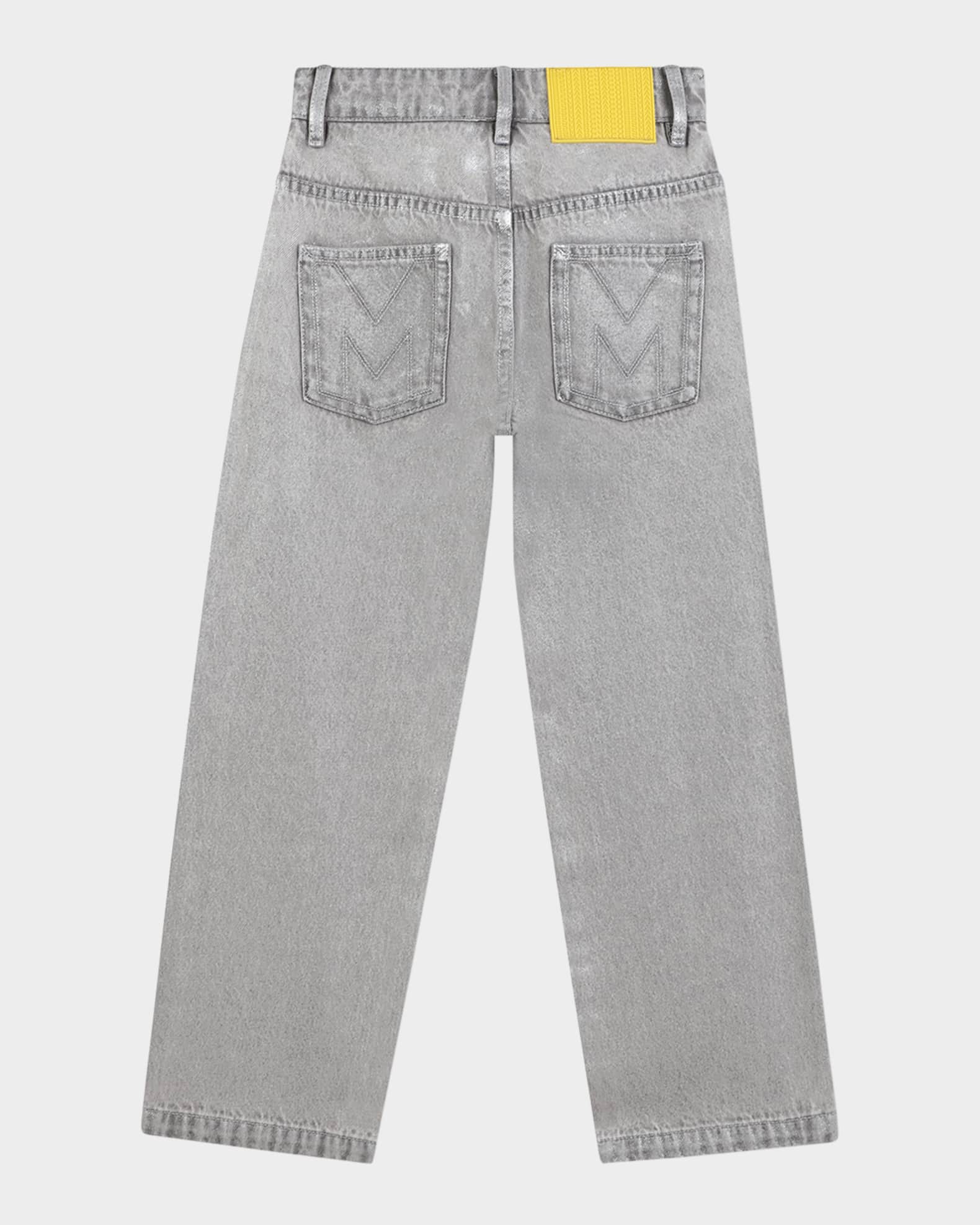 Marc Jacobs Girl's Silver Overwash Straight-Leg Denim Jeans, Size 4-6 ...