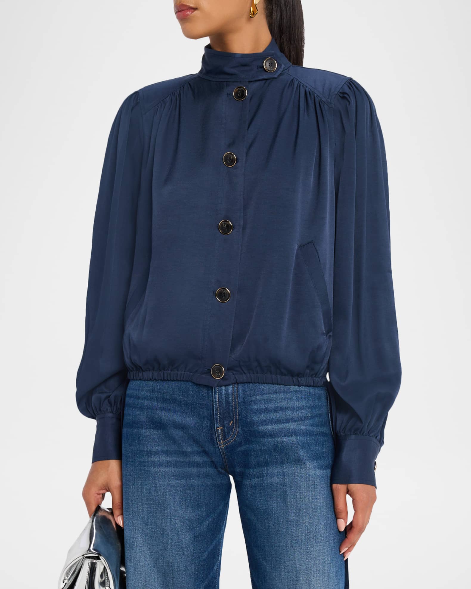 Ramy Brook Mitchell Button-Front Jacket | Neiman Marcus