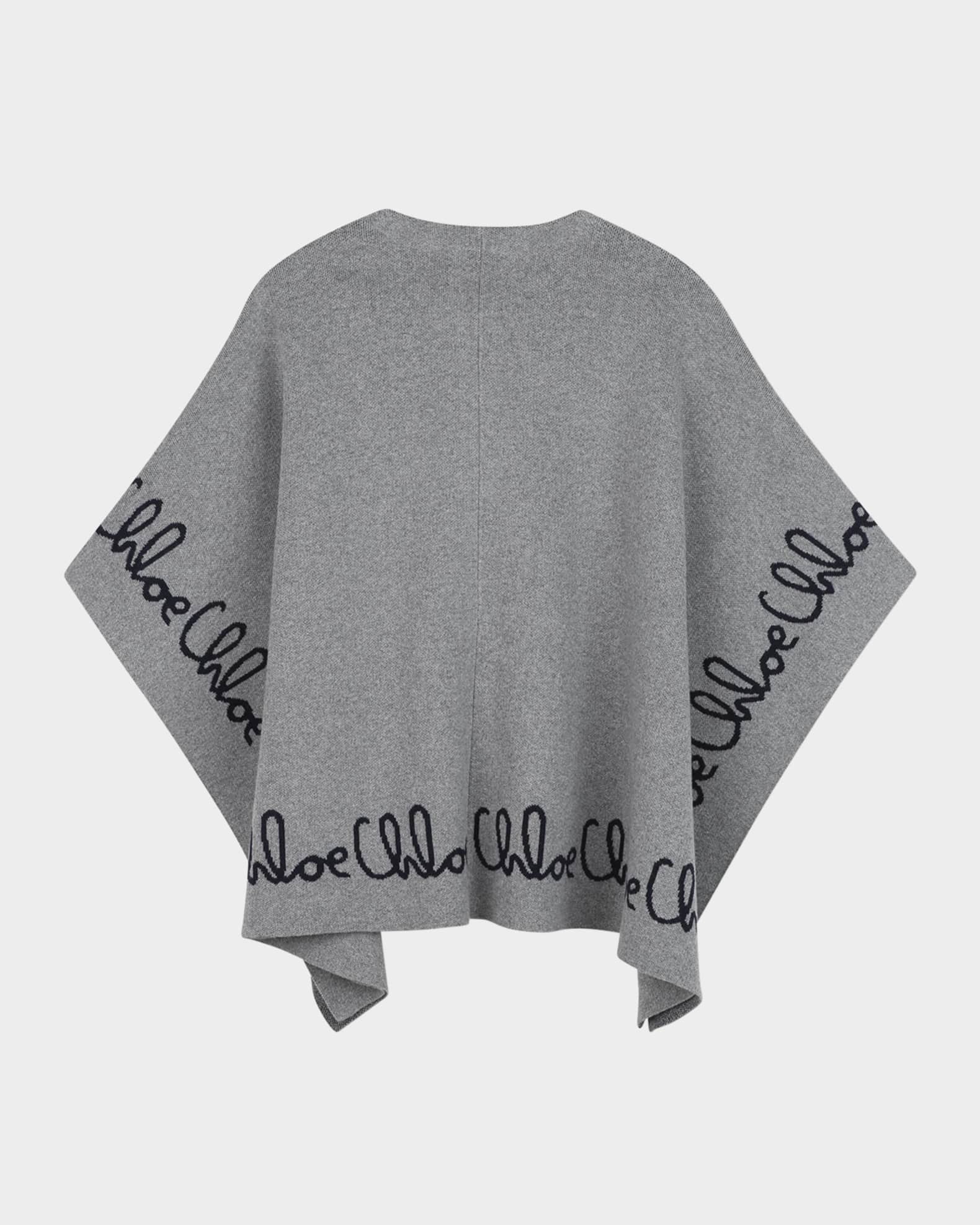 Girl's Knitted Cape with Logo Script Trim | Neiman Marcus