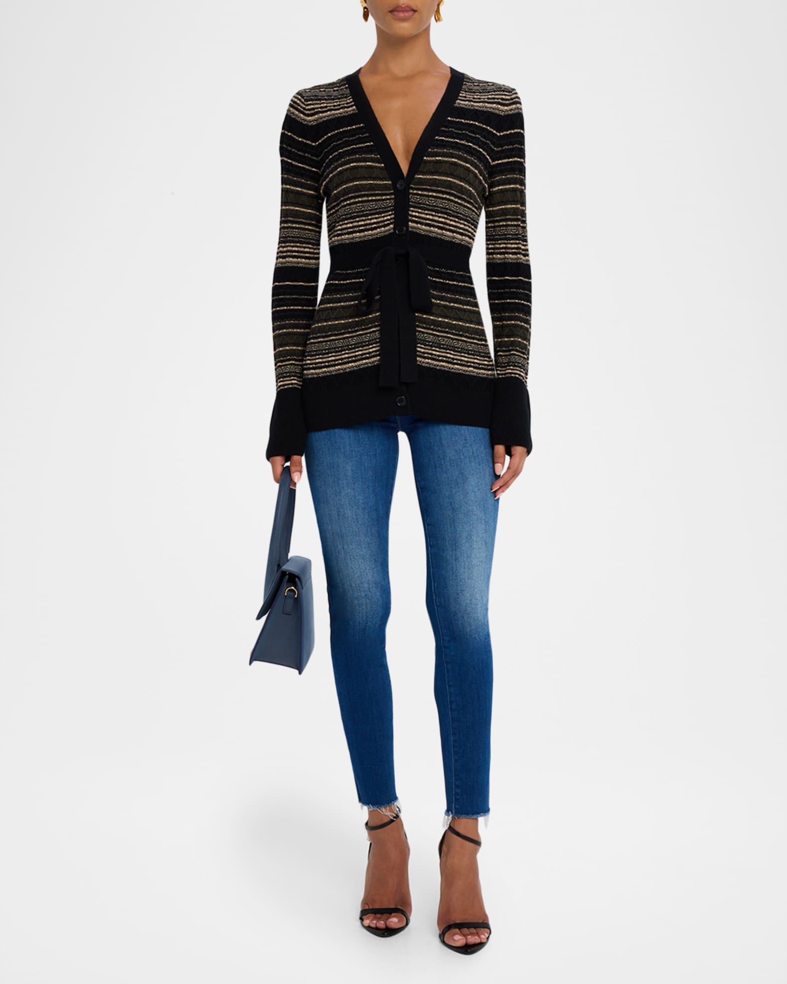 Ramy Brook Michelle Belted V-Neck Cardigan | Neiman Marcus