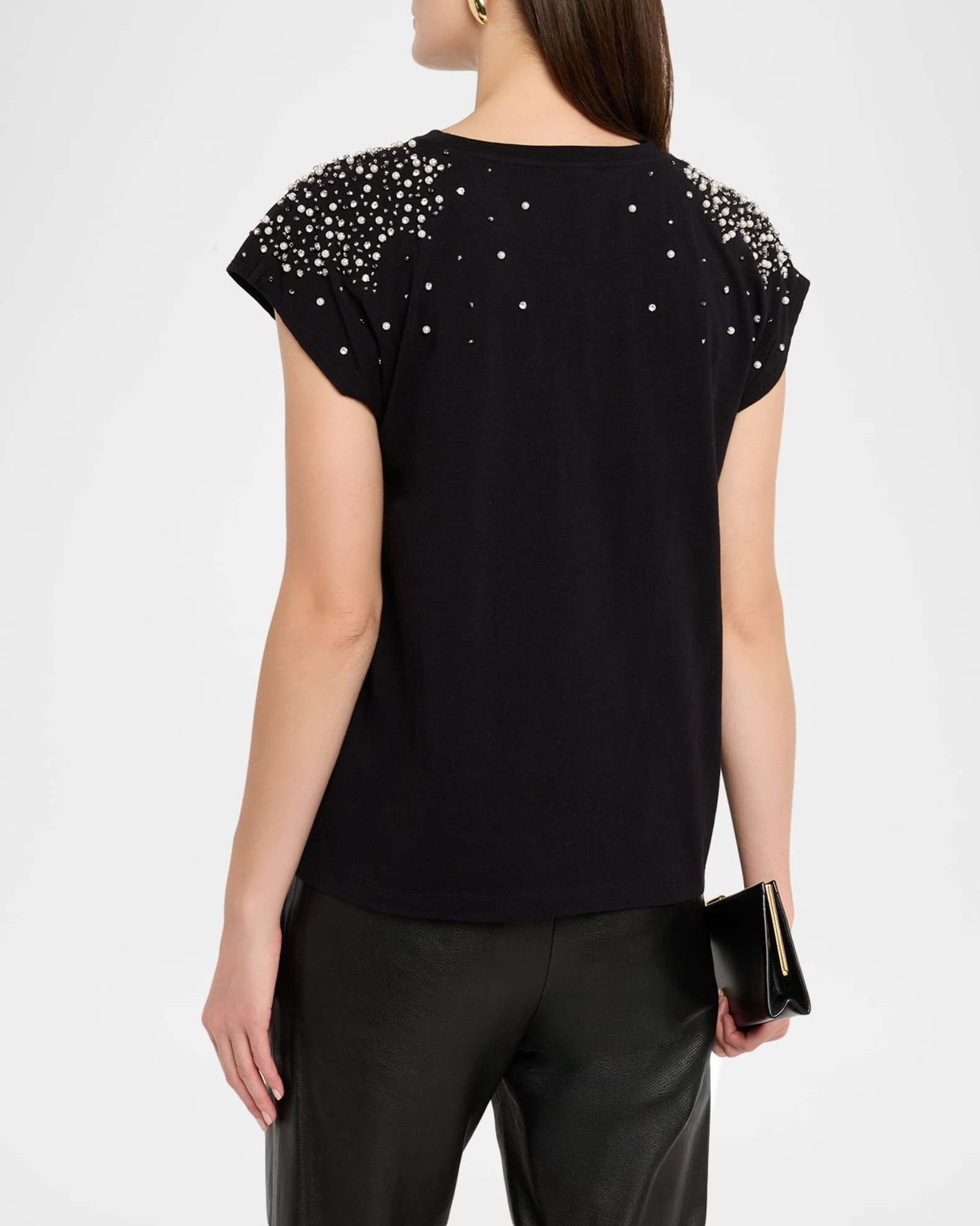 Ramy Brook Amelia Embellished Cap-Sleeve Blouse | Neiman Marcus