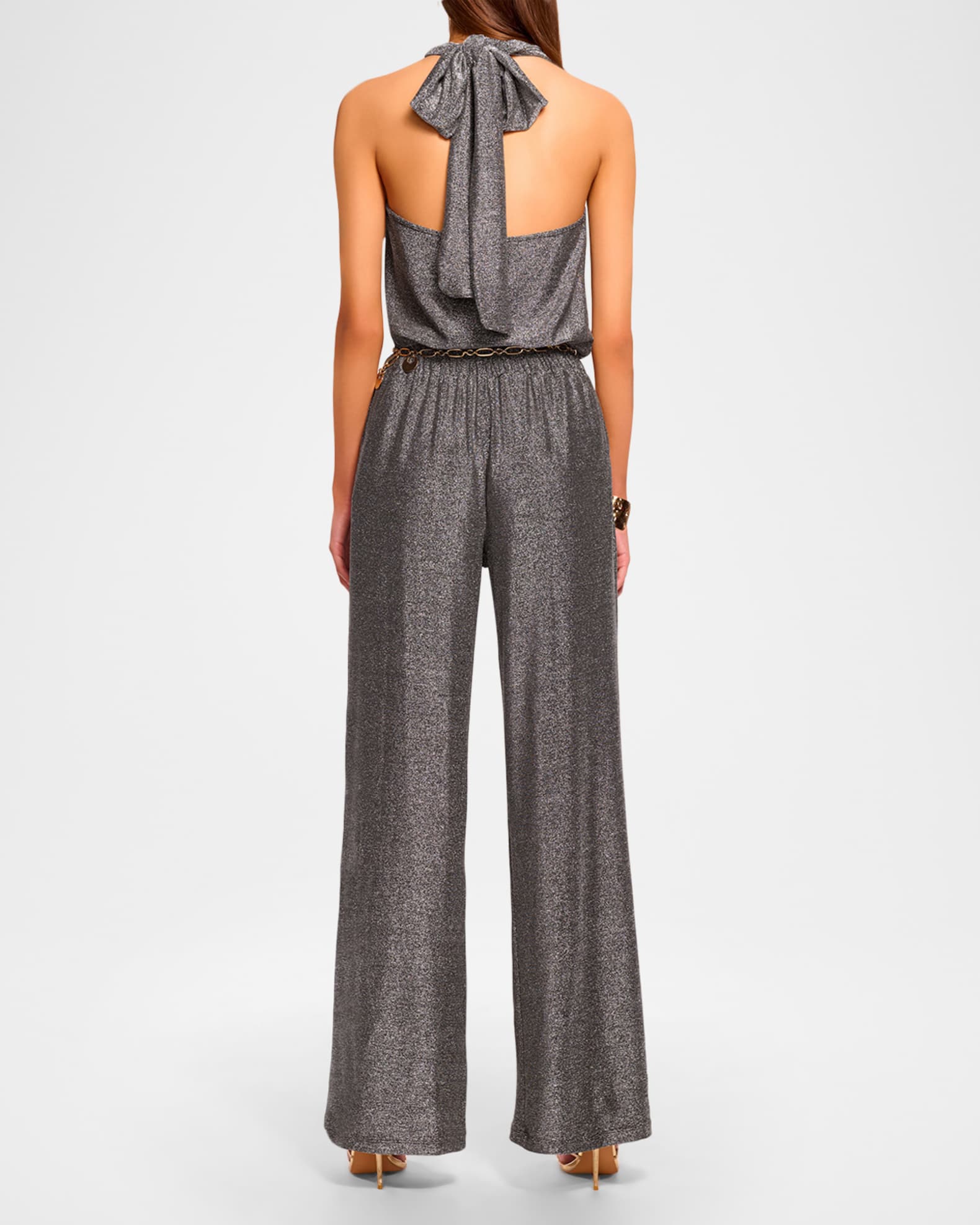 Ramy Brook Ginger Halter Cowl-Neck Jumpsuit | Neiman Marcus