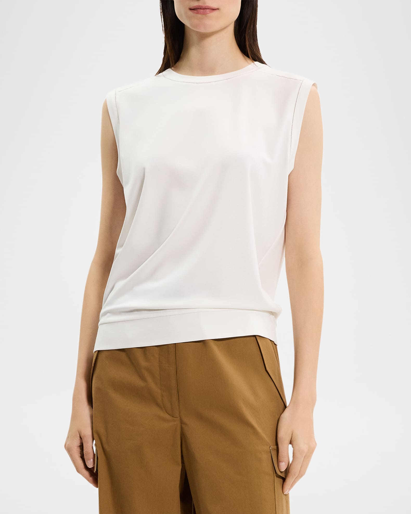 Theory Open-Trim Sleeveless Top | Neiman Marcus