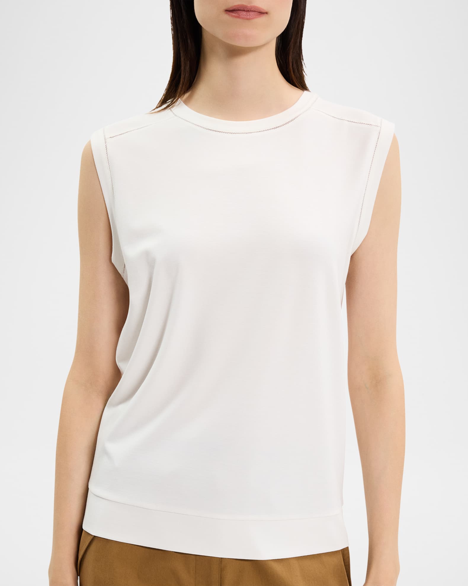 Theory Open-Trim Sleeveless Top | Neiman Marcus