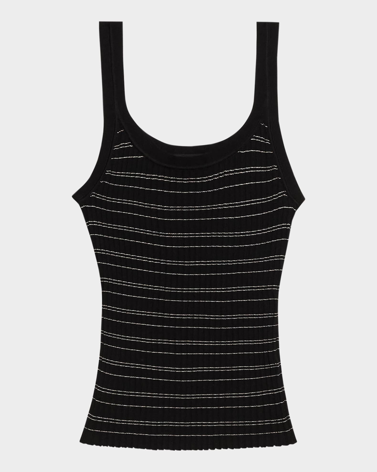 Theory Stripe Scoop-Neck Tank Top | Neiman Marcus
