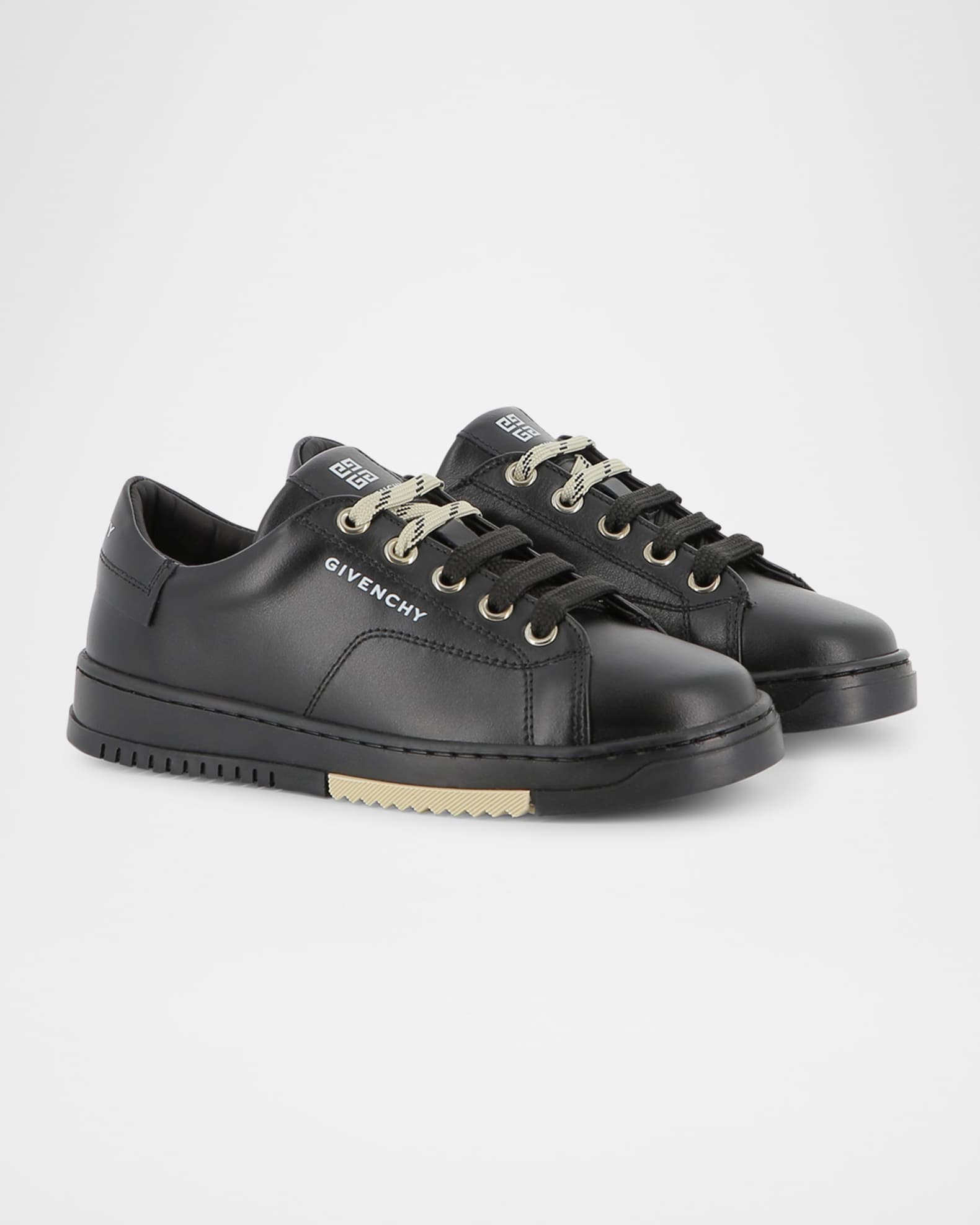Givenchy Kid's Low-Top Leather Logo Sneakers, Toddler/Kid | Neiman Marcus