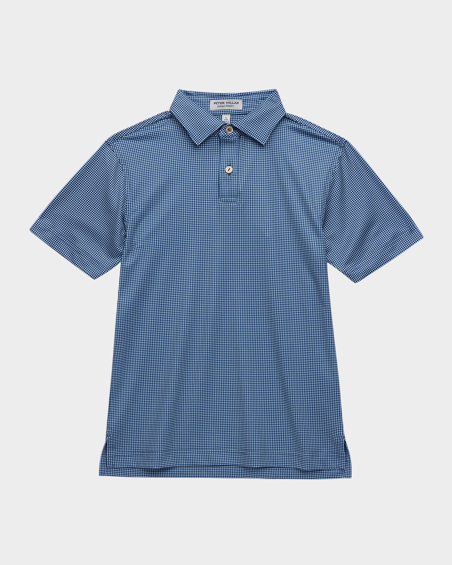Peter Millar Boy's Gingham Youth Performance Jersey Polo, Size XS-XL ...