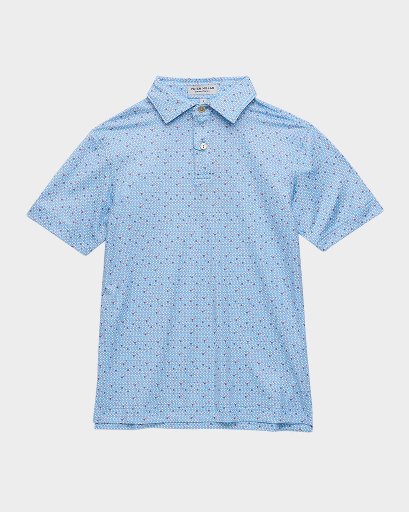 Peter Millar Boy's Costanzo Geo Youth Performance Jersey Polo, Size XS ...