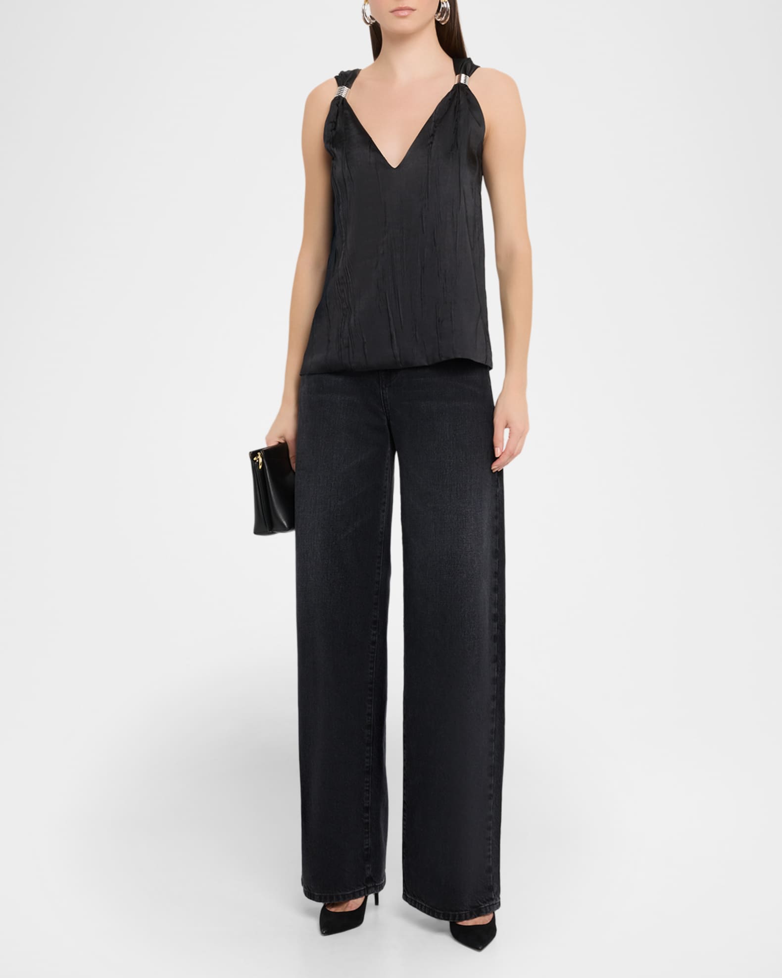 Brandon Maxwell Callan Wide-Leg Jeans | Neiman Marcus