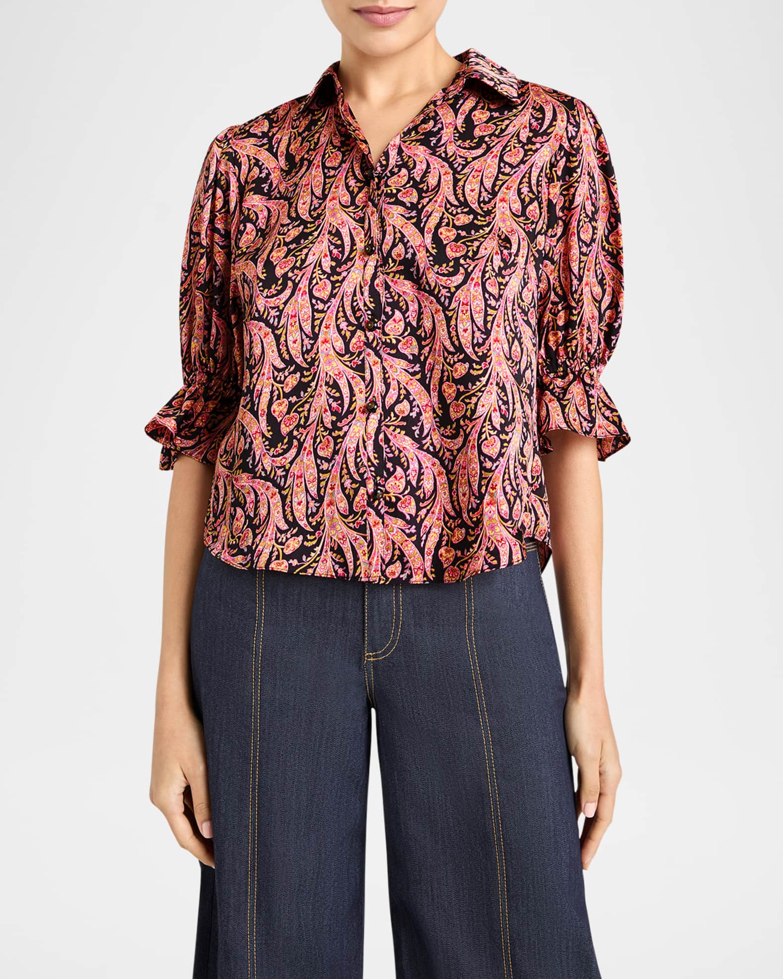 Cinq a Sept Fiona Charming Paisley Blouse | Neiman Marcus