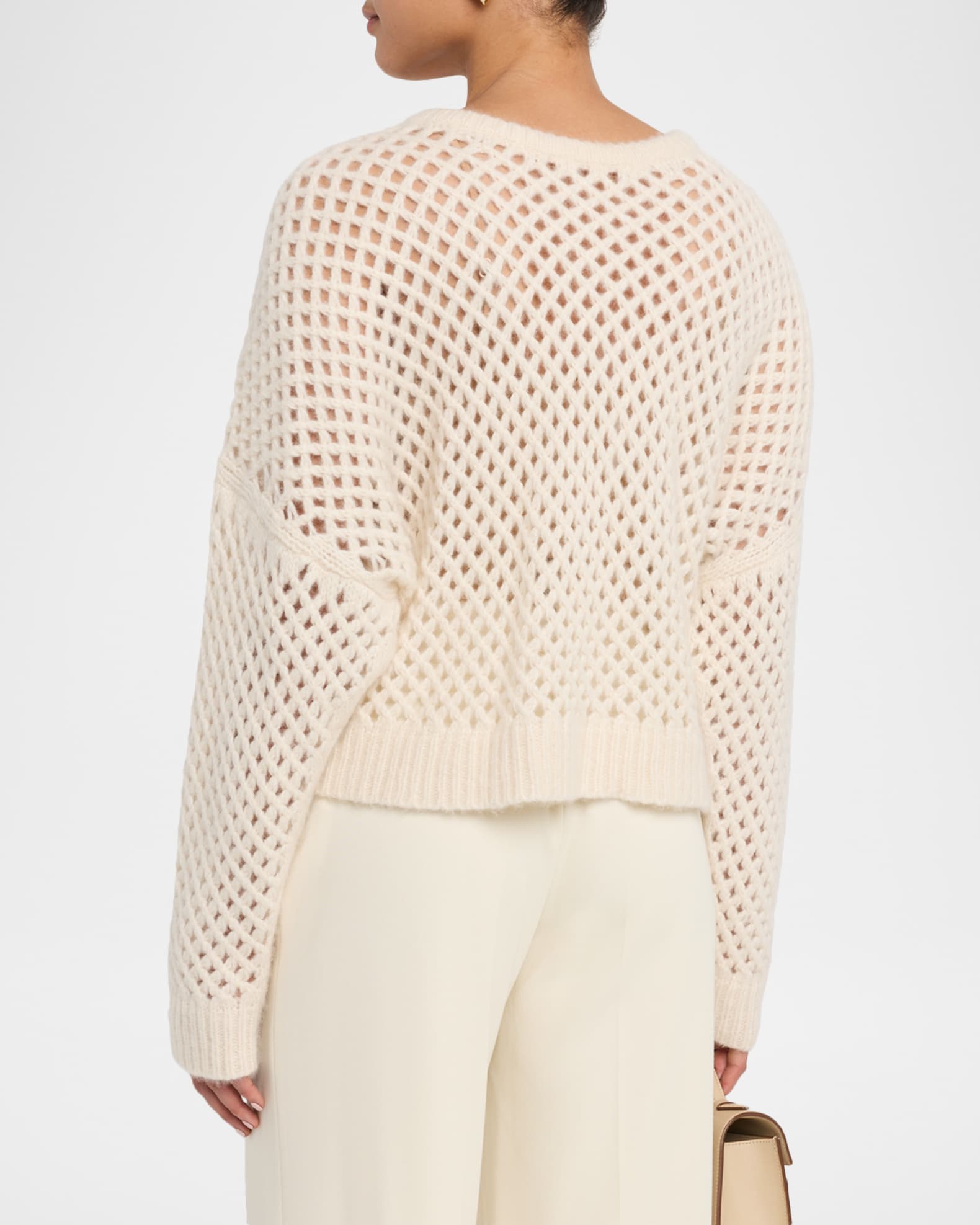 Max Mara Essen Open-Knit Cashmere-Silk Sweater | Neiman Marcus