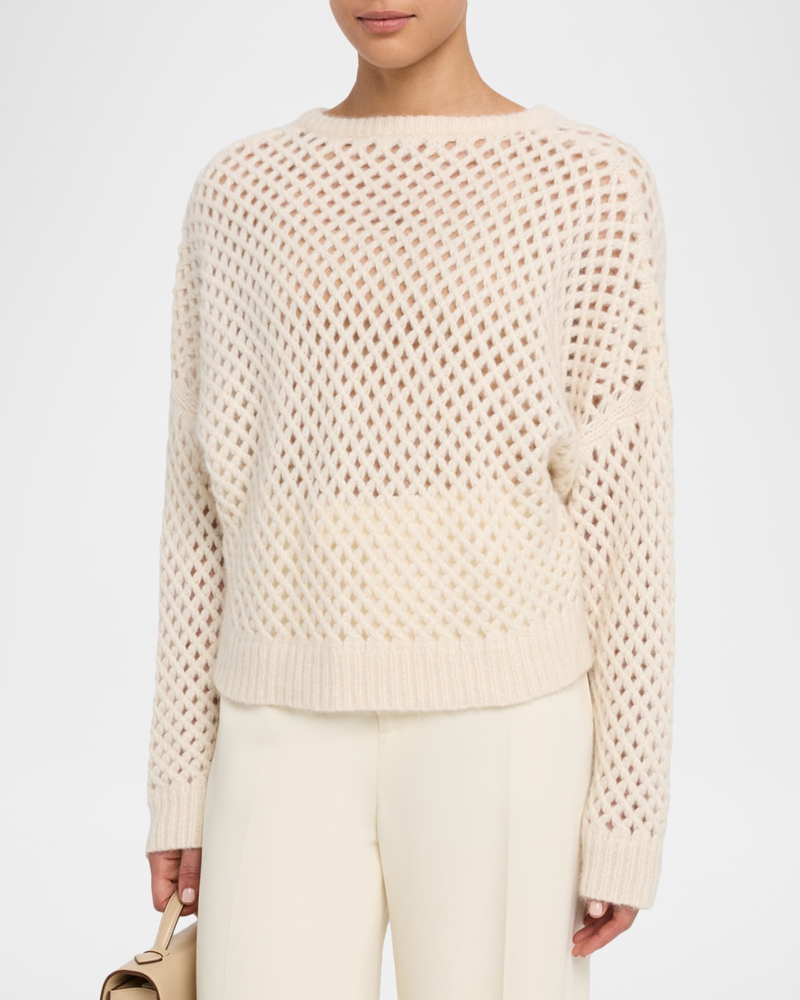 Max Mara Essen Open-Knit Cashmere-Silk Sweater | Neiman Marcus