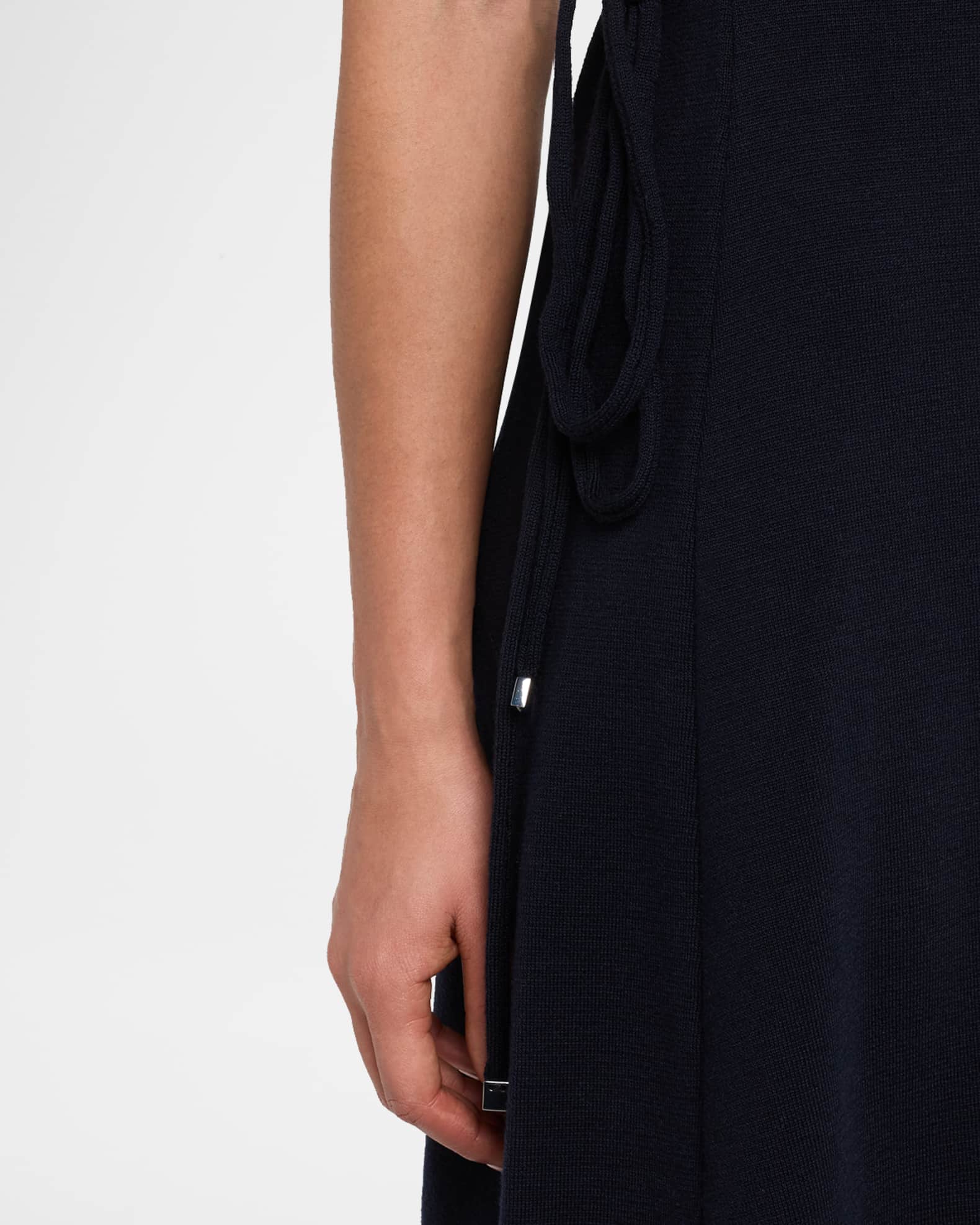 Max Mara Delfi Lace-Up Wool Knit Midi Dress | Neiman Marcus