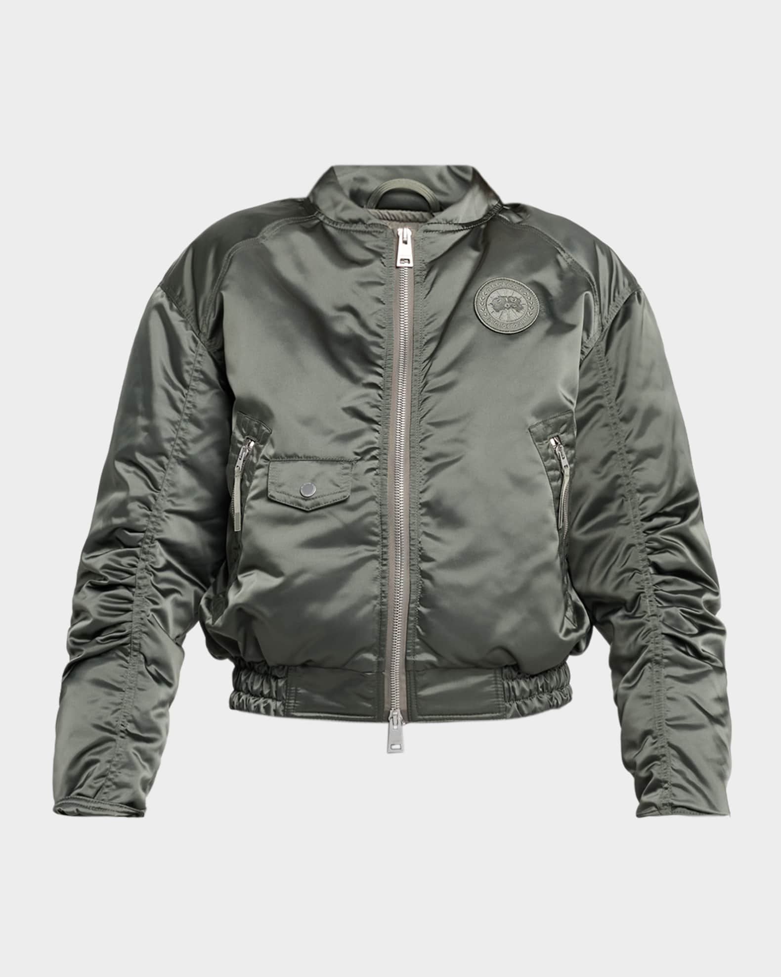 Canada Goose Jade Down Satin Bomber Jacket | Neiman Marcus