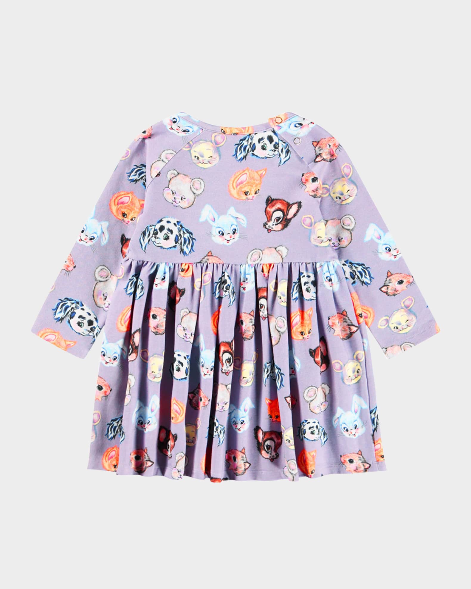 Molo Girl's Charmaine Animal-Print Long-Sleeve Dress, Size 6M-2 ...