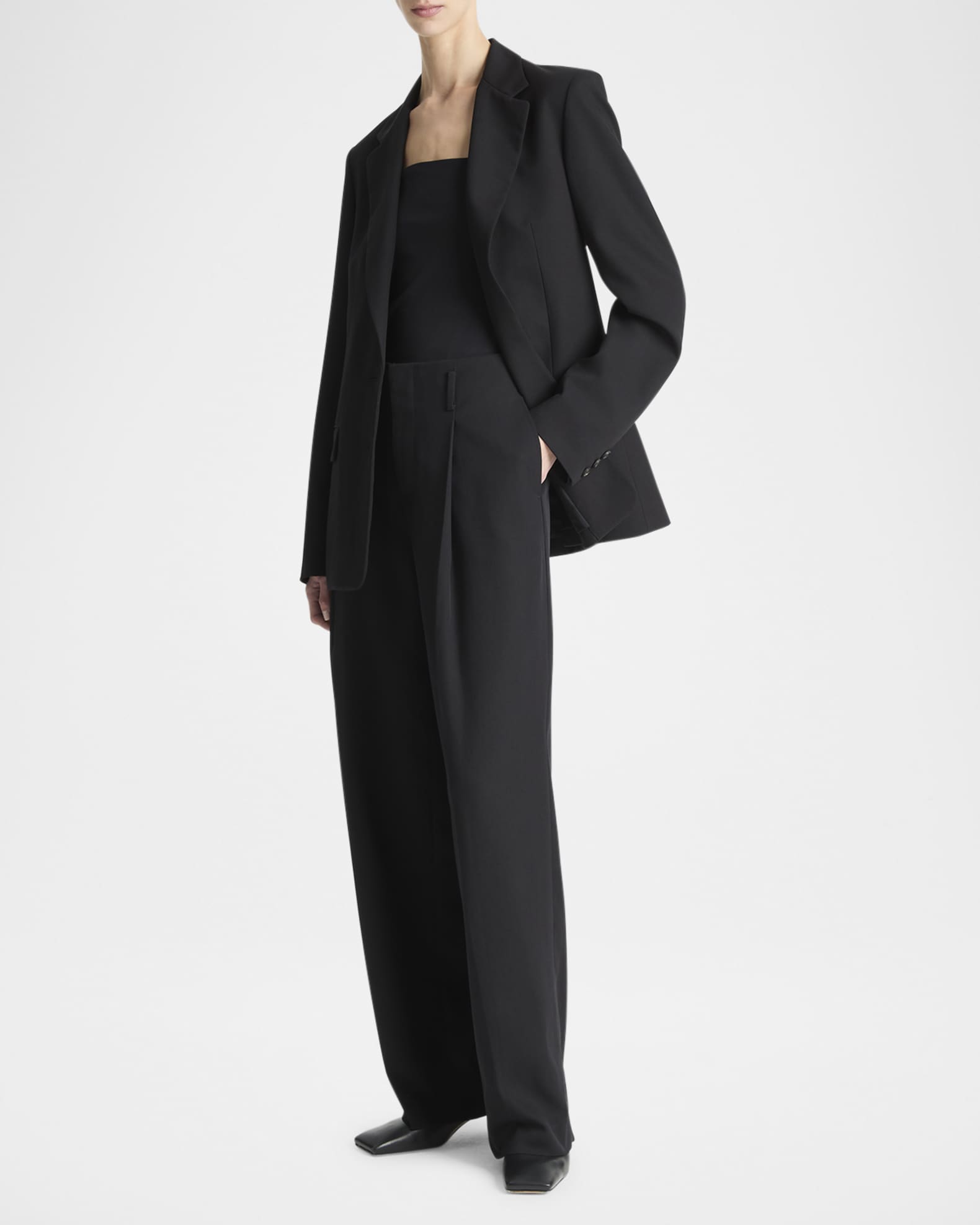 Vince High-Rise Pleated Trousers | Neiman Marcus