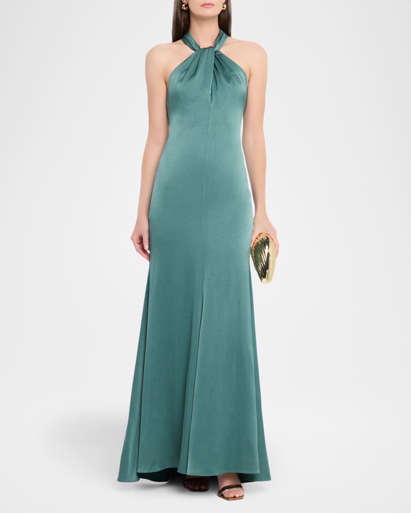 Ungaro Wilde Twist-Front Halter Maxi Dress | Neiman Marcus