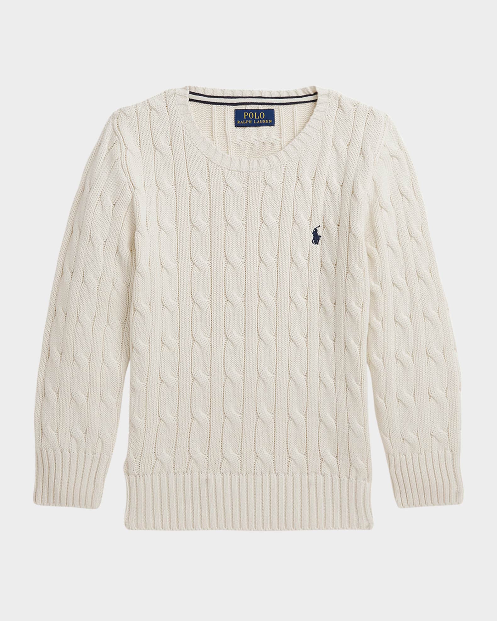Boy's Combed Cotton Cable-Knit Sweater | Neiman Marcus