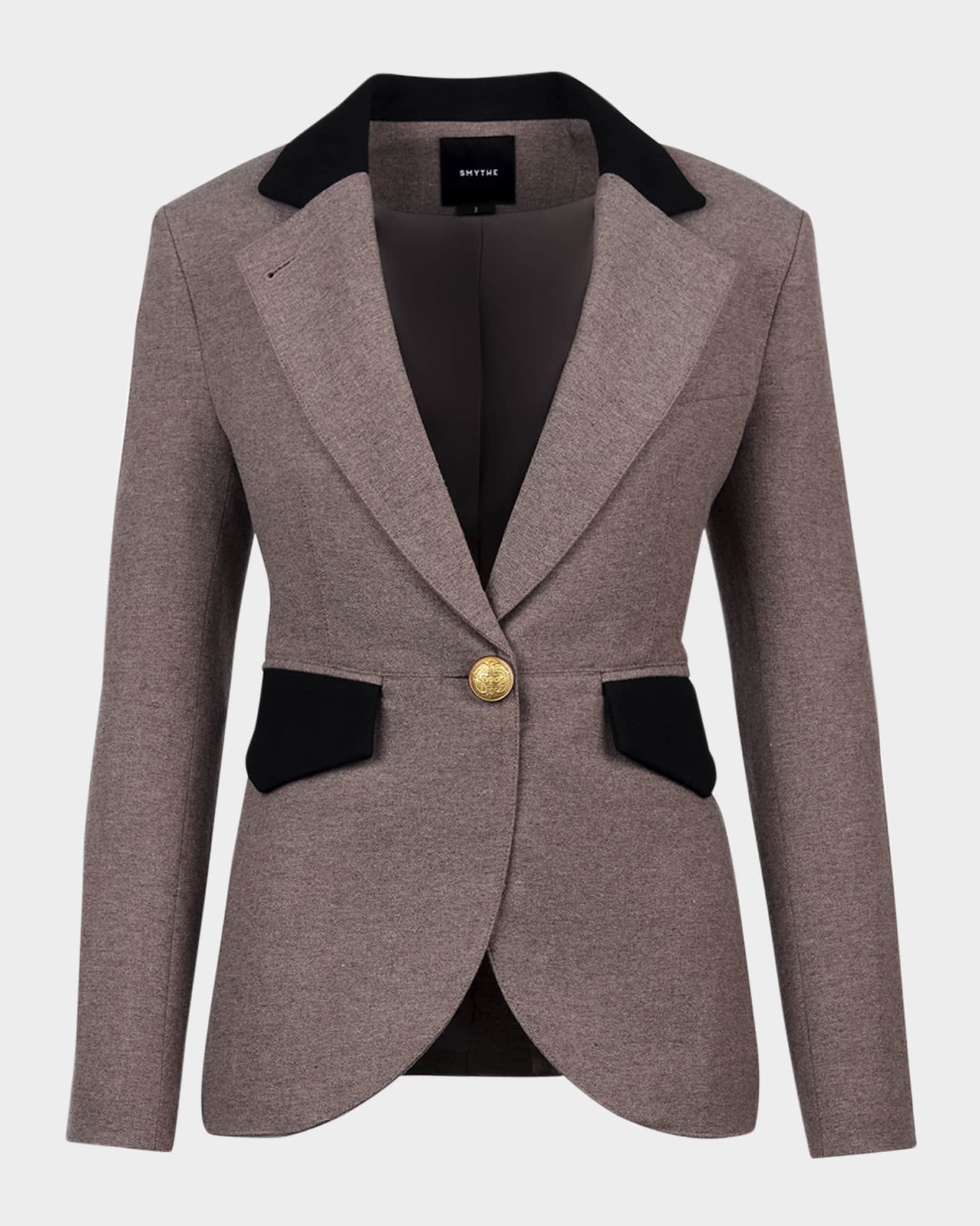 Smythe Blocked Seamed Blazer | Neiman Marcus