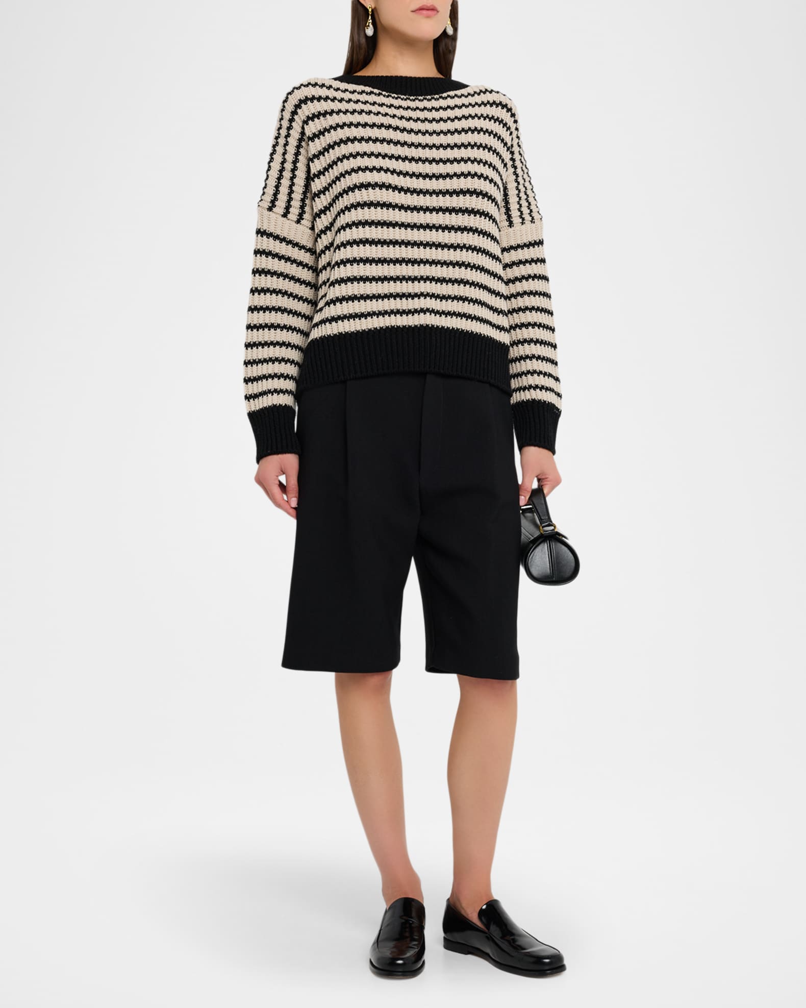 Weekend Max Mara Ezor Fisherman's Rib Crewneck Sweater | Neiman Marcus