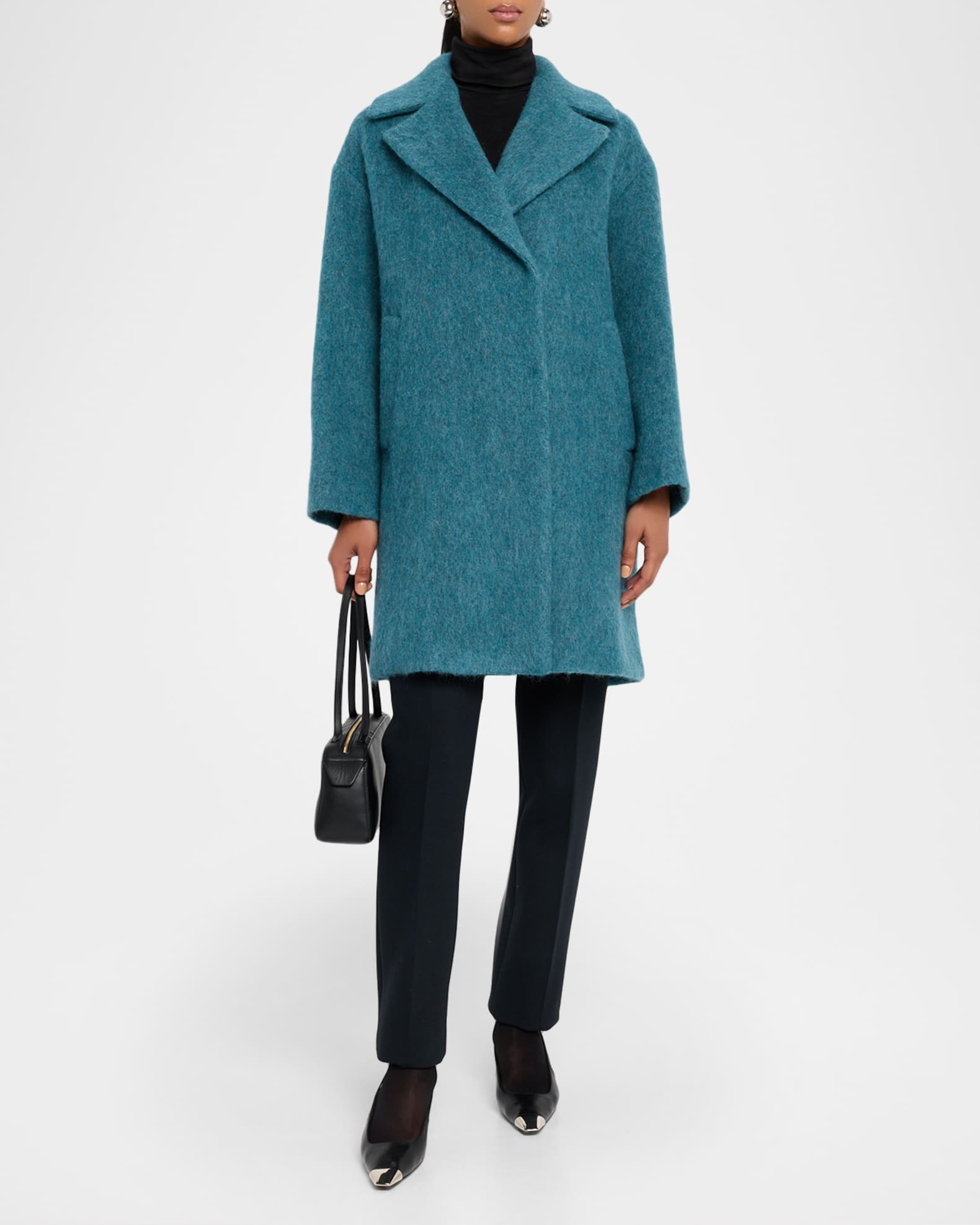 Weekend Max Mara Rada Wool Alpaca & Mohair Midi Coat | Neiman Marcus