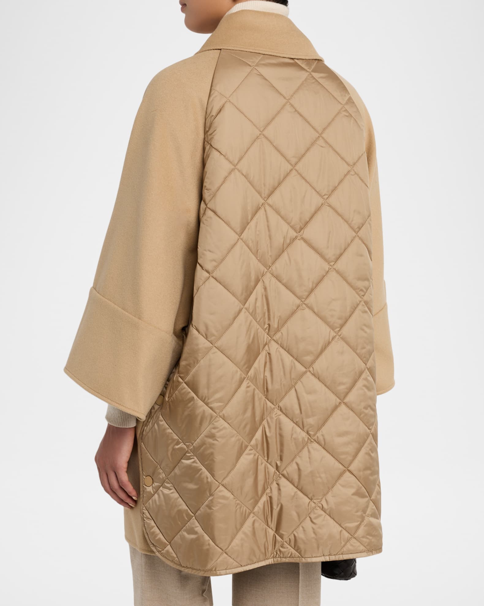 Weekend Max Mara Rufo Quilted-Back Virgin Wool Coat | Neiman Marcus