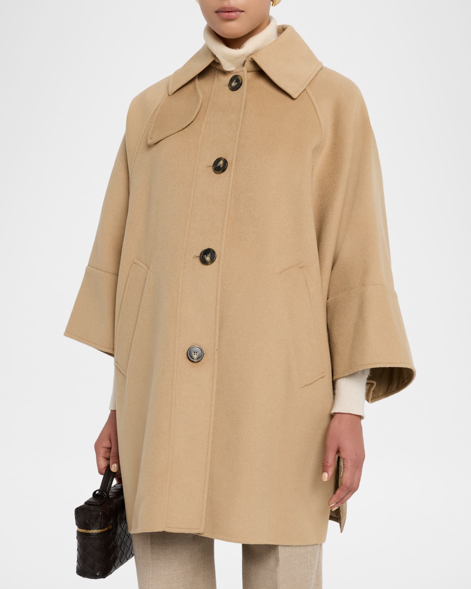 Weekend Max Mara Rufo Quilted-Back Virgin Wool Coat | Neiman Marcus